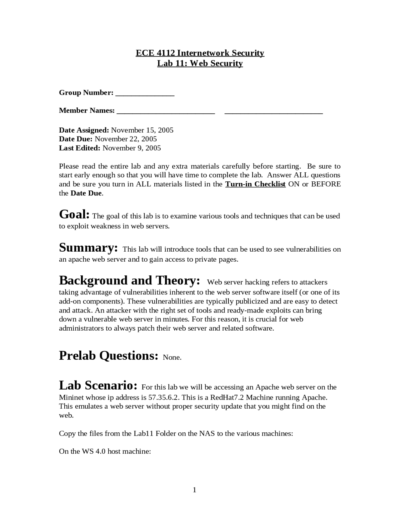 Lab 11 Web Security Internetwork Security Ece 4112 Docsity