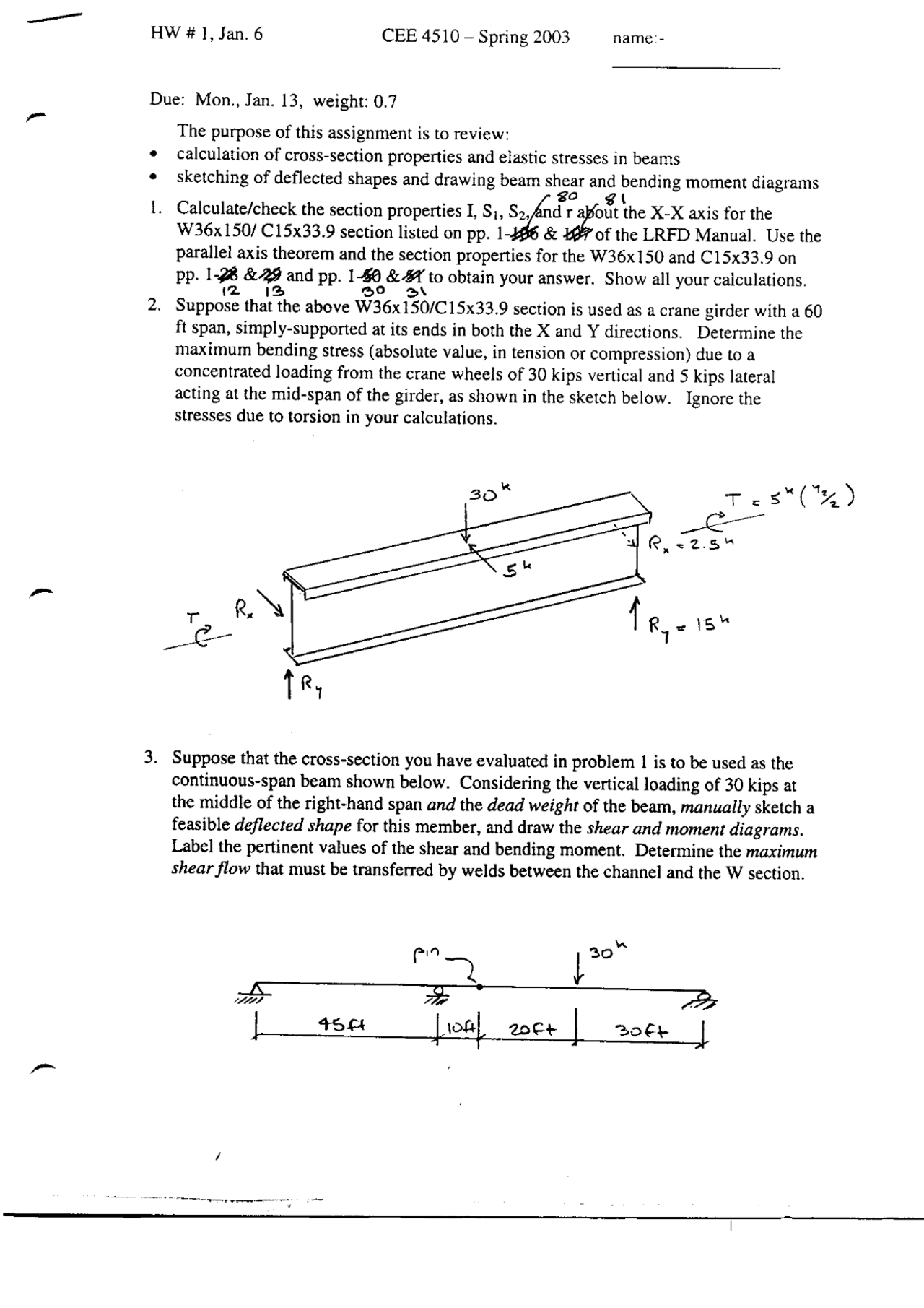 Assignment For Structural Steel Design Cee 4510 Docsity