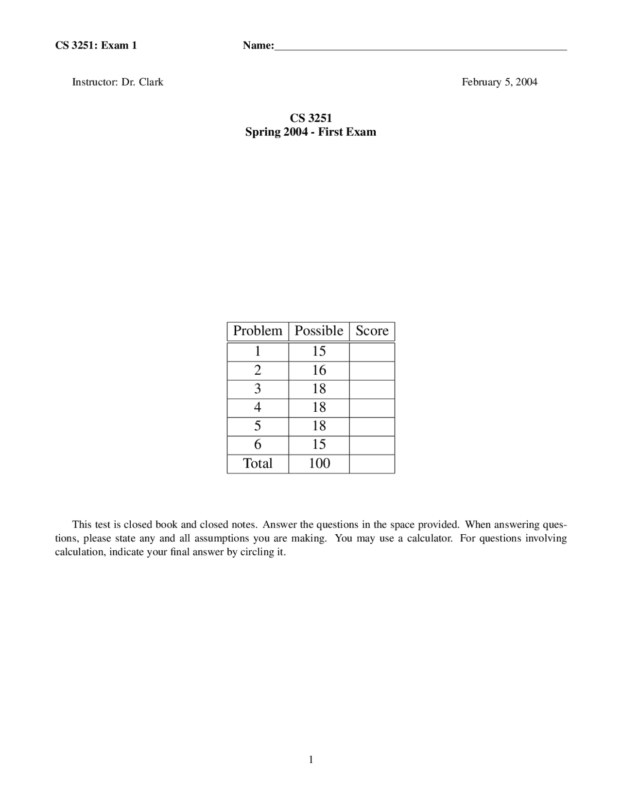 Questions Of Computer Networking I Fall 2004 Exam 1 Cs 3251 Docsity
