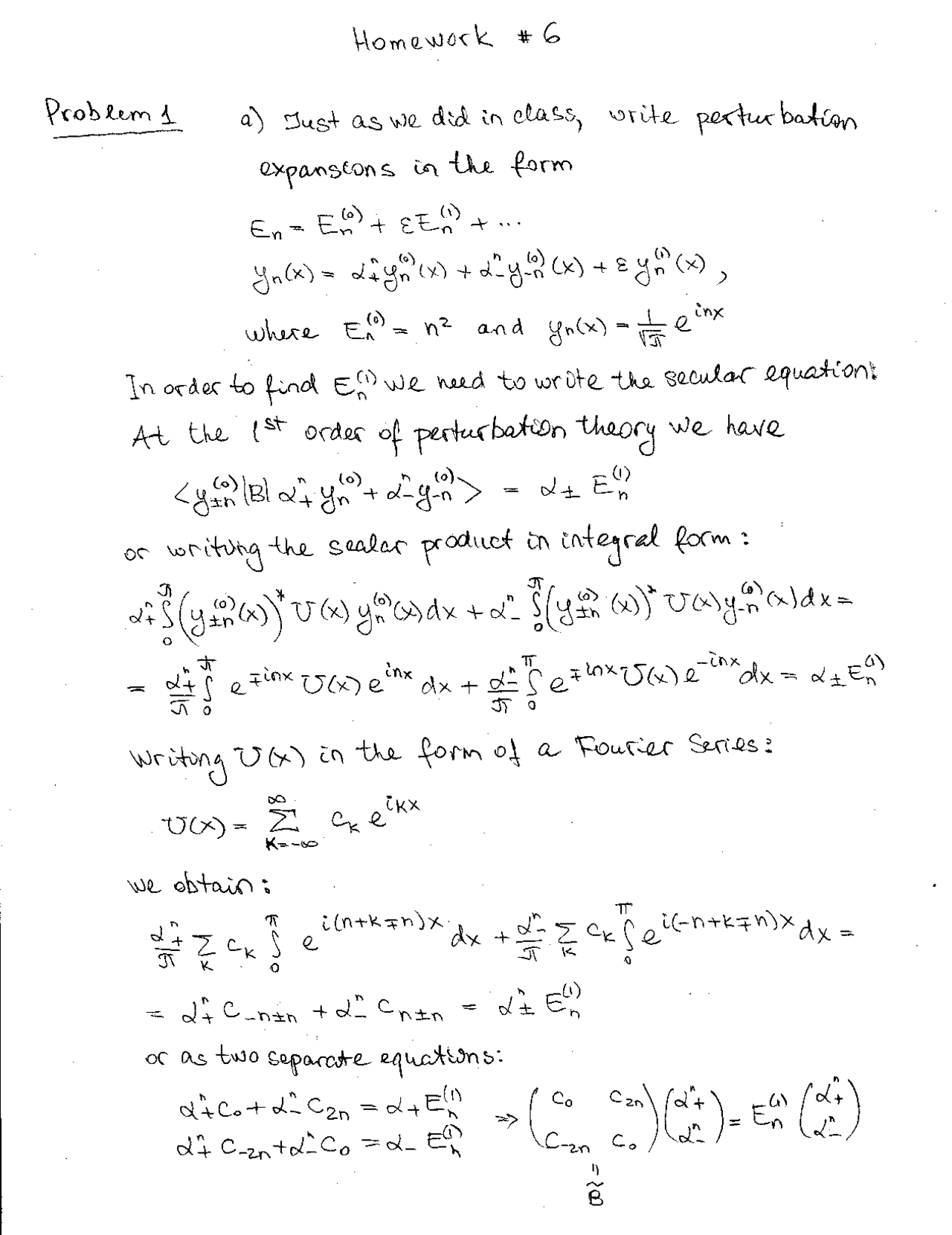 Homework 6 Mathematical Methods Of Physics I Phys 6124 Docsity