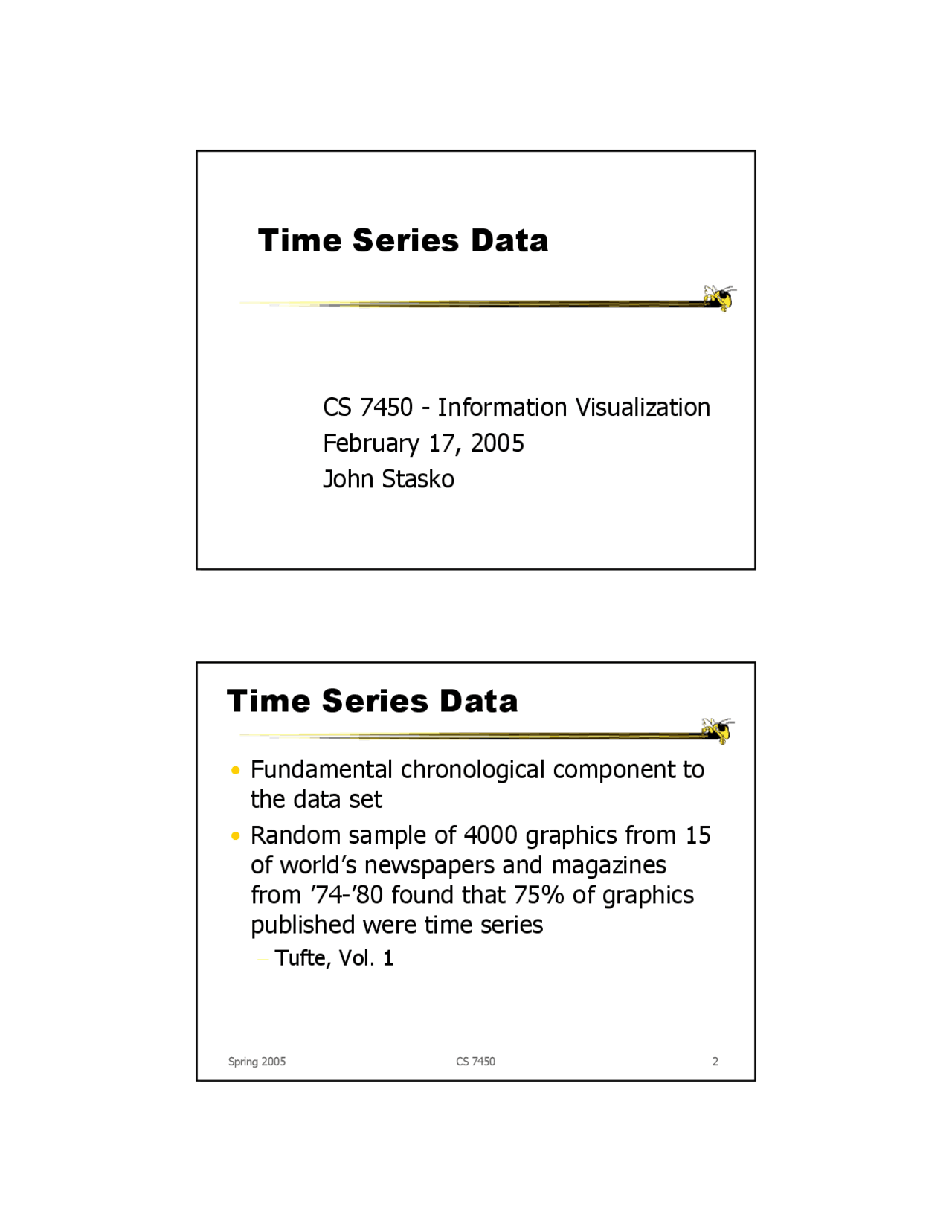 Time Series Data - Lecture Slides | CS 7450 - Docsity