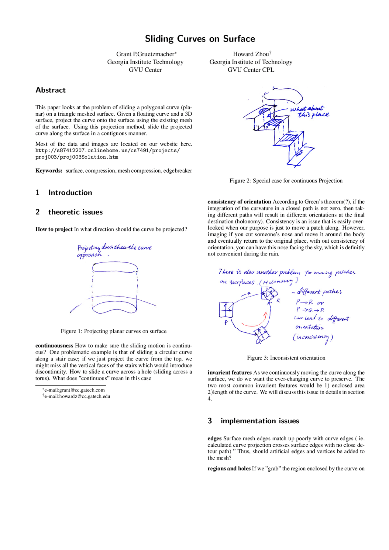 An Introduction To Sliding Curves On The Surfaces Paper Cs 7491