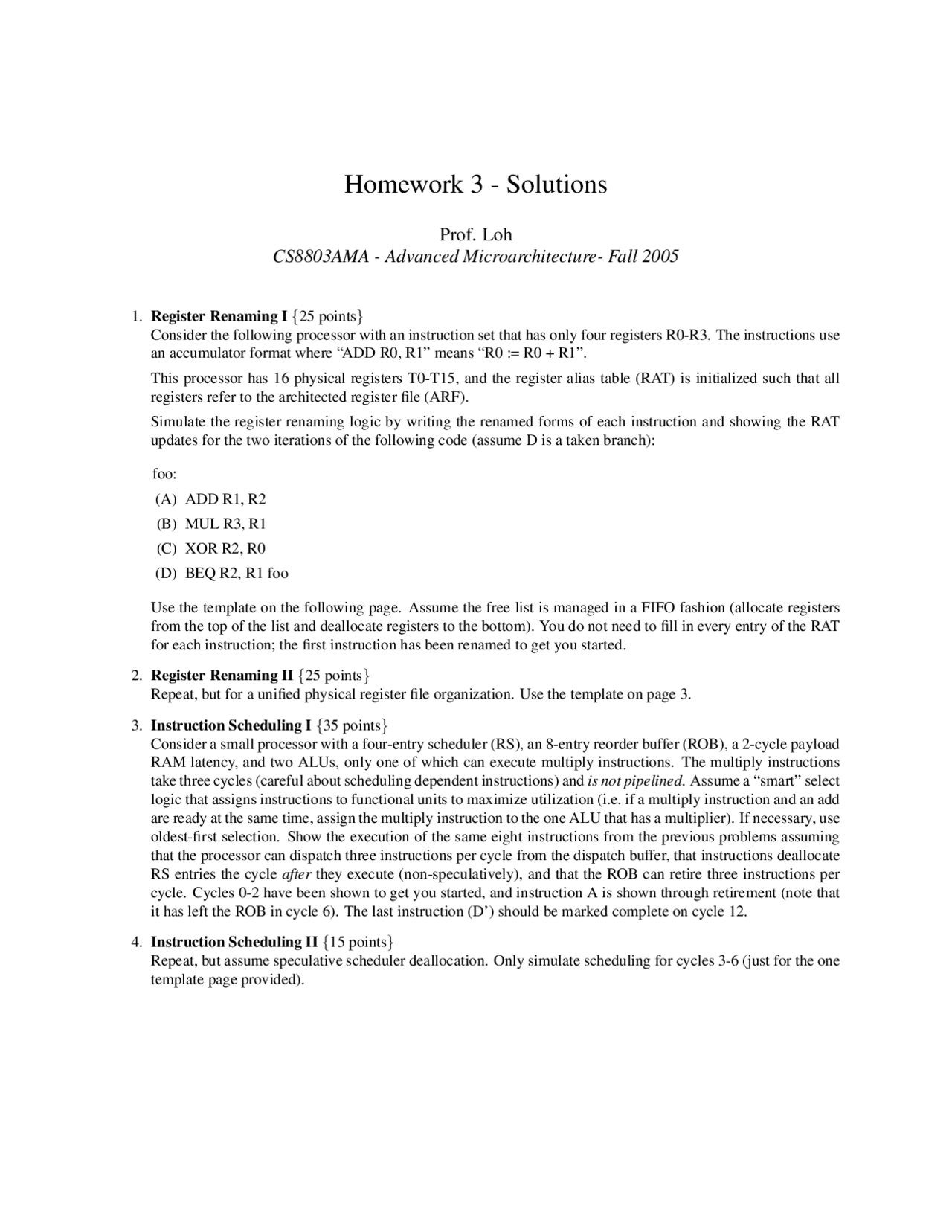 Homework 3 Solutions For Introduction To Graduate Algorithms Cs 8803