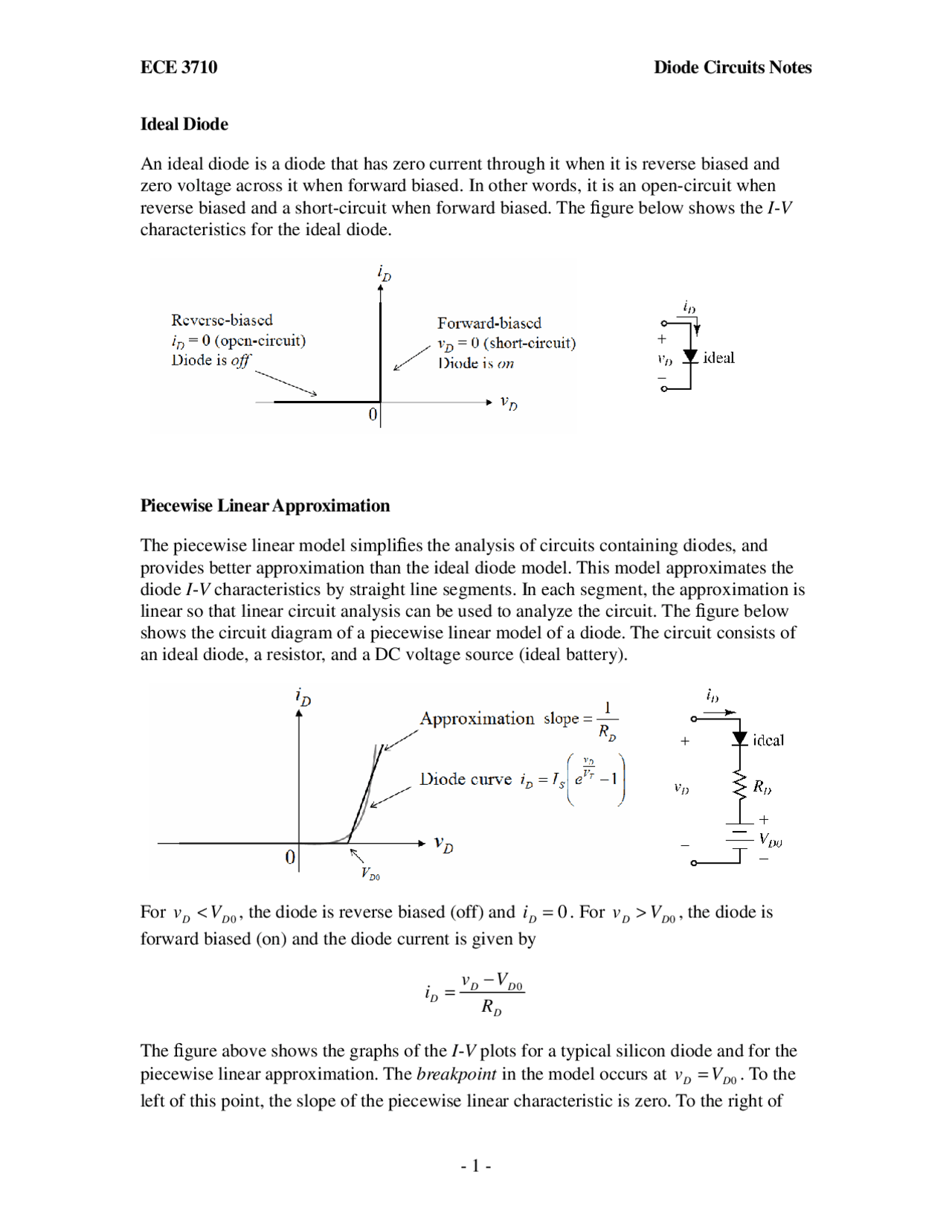 Diode Circuits: Ideal Diode, Linear Approximation, Half-Wave Rectifier ...