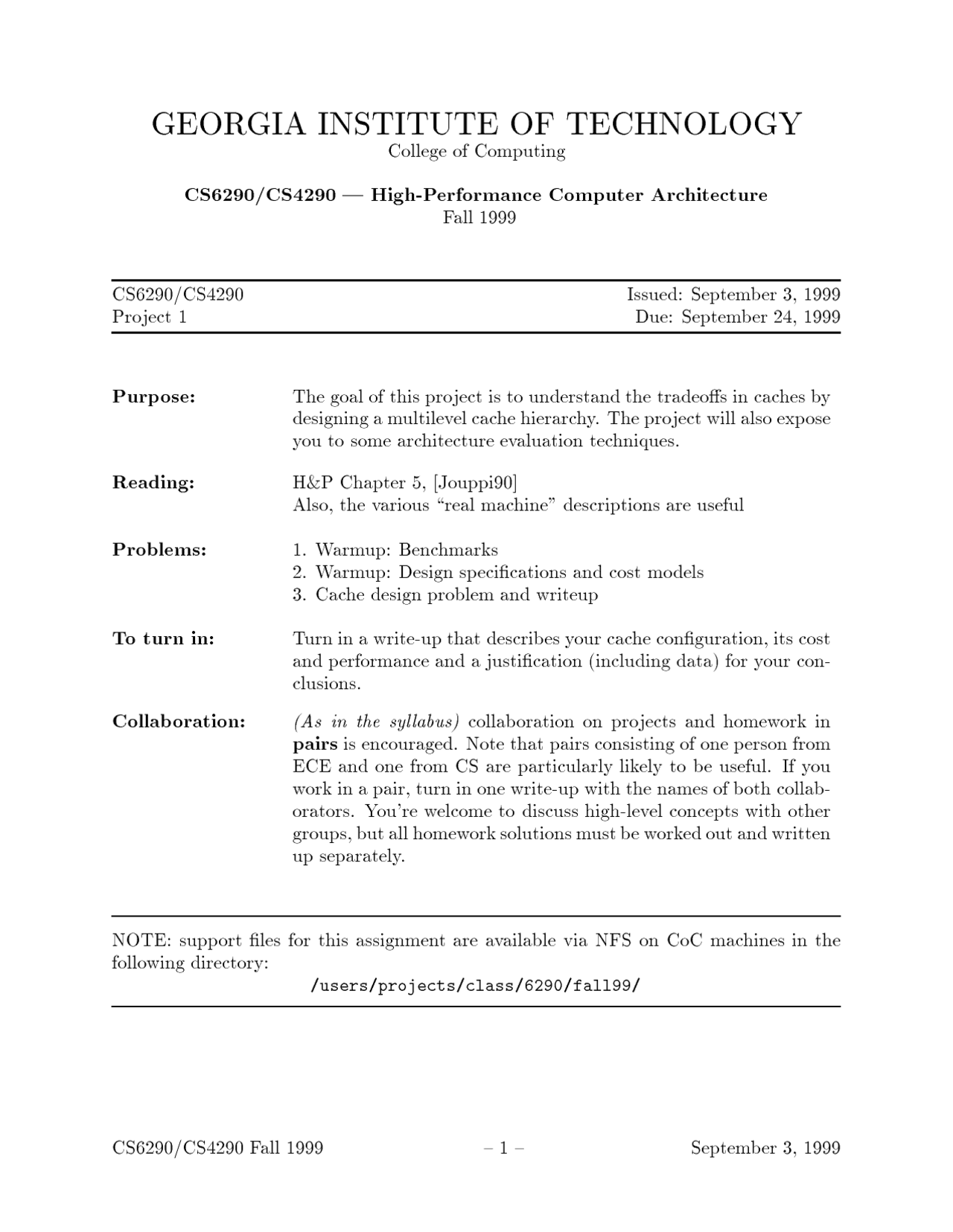 Review Problems on High Performance Computer Architecture | CS 6290 | Study Guides, Projects ...