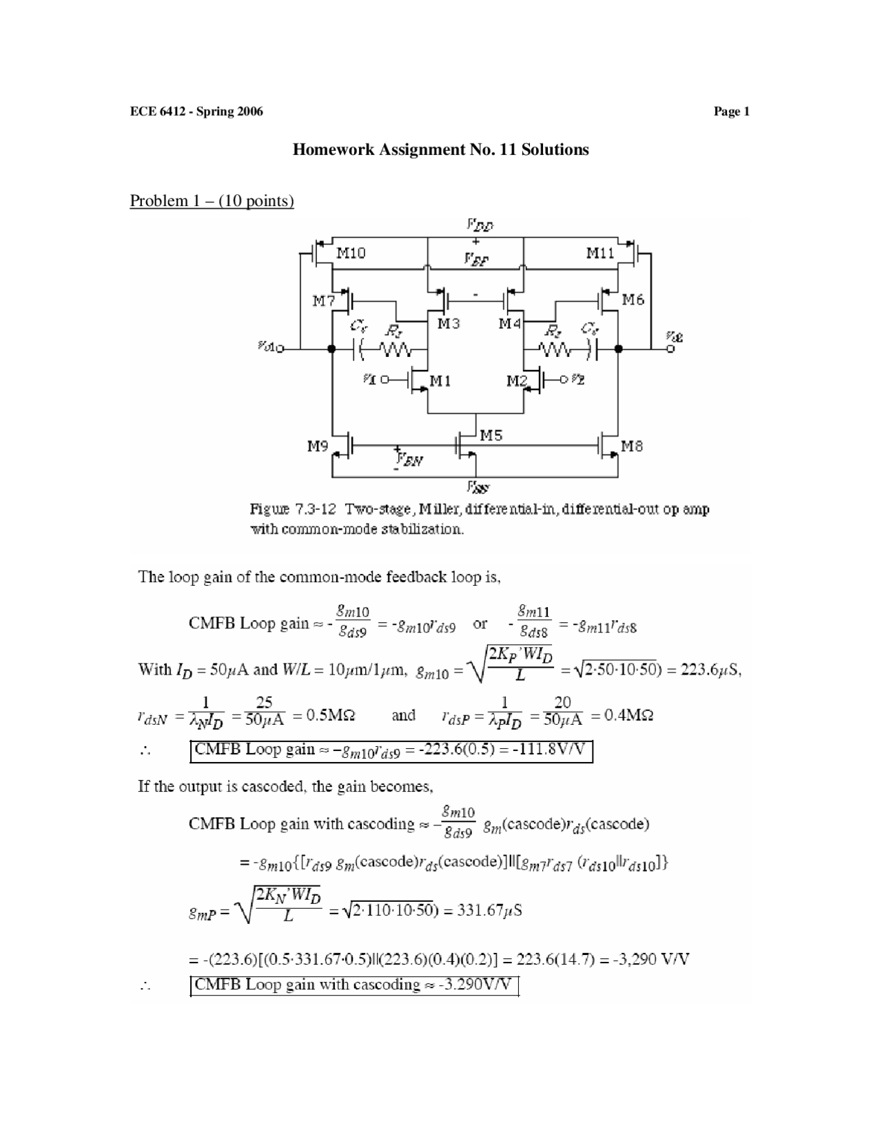Analog Integrated Circuit Design Ece 6412 Docsity