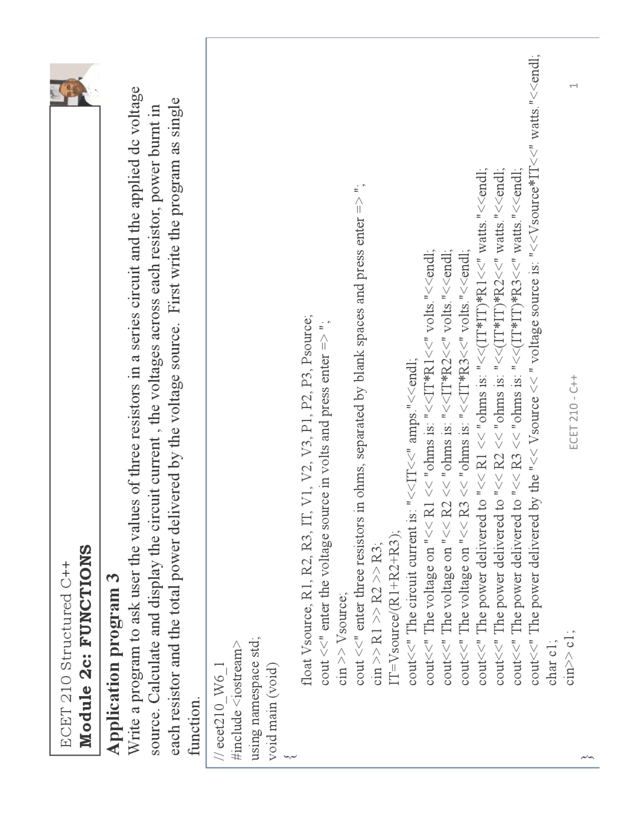 Structured C Module 2c Functions Ecet 210 Docsity