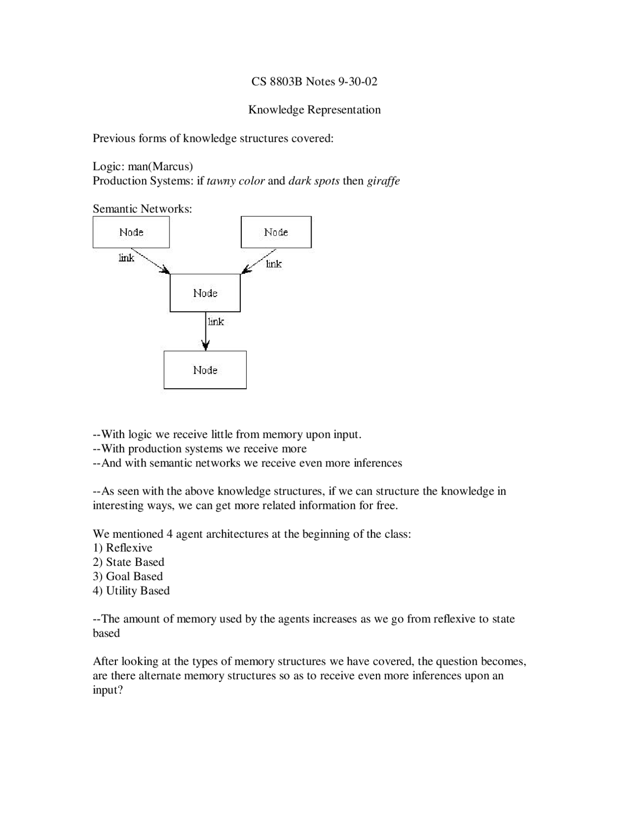 Knowledge Representations Of Production Systems Cs 8803 Docsity