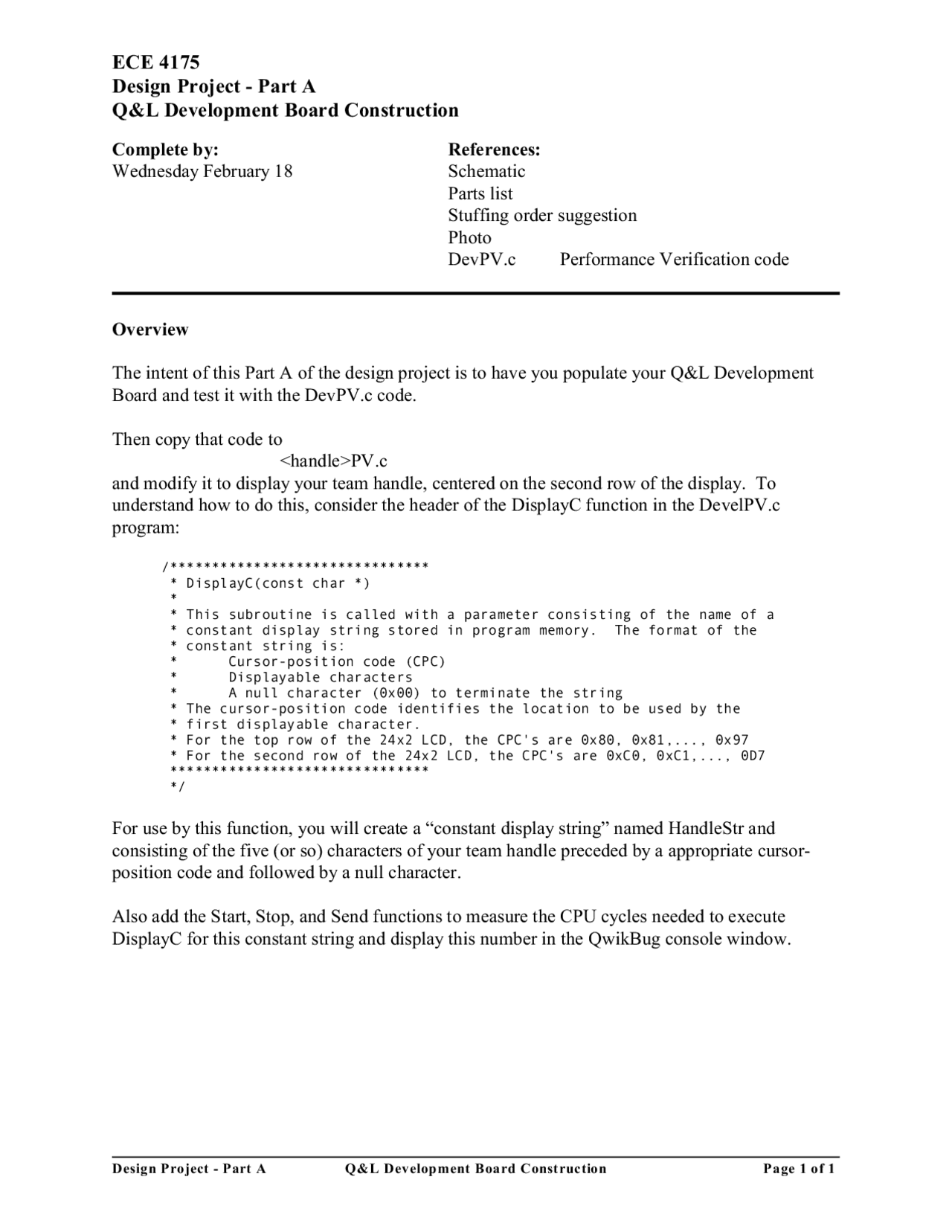 An Overview Of Development Board Construction Project Ece 4175 Docsity 