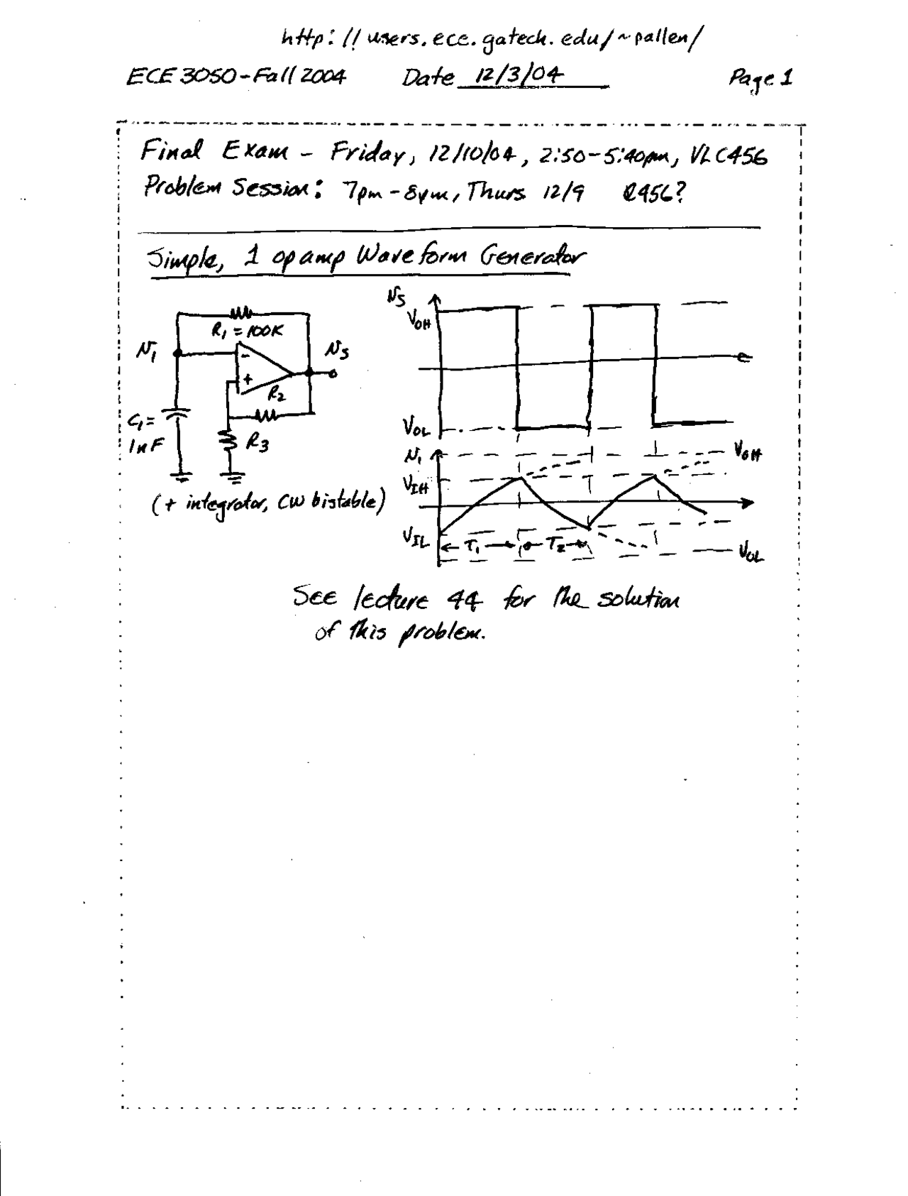 Solved Problem On Analogue Electronics Review For Final Exam Ece