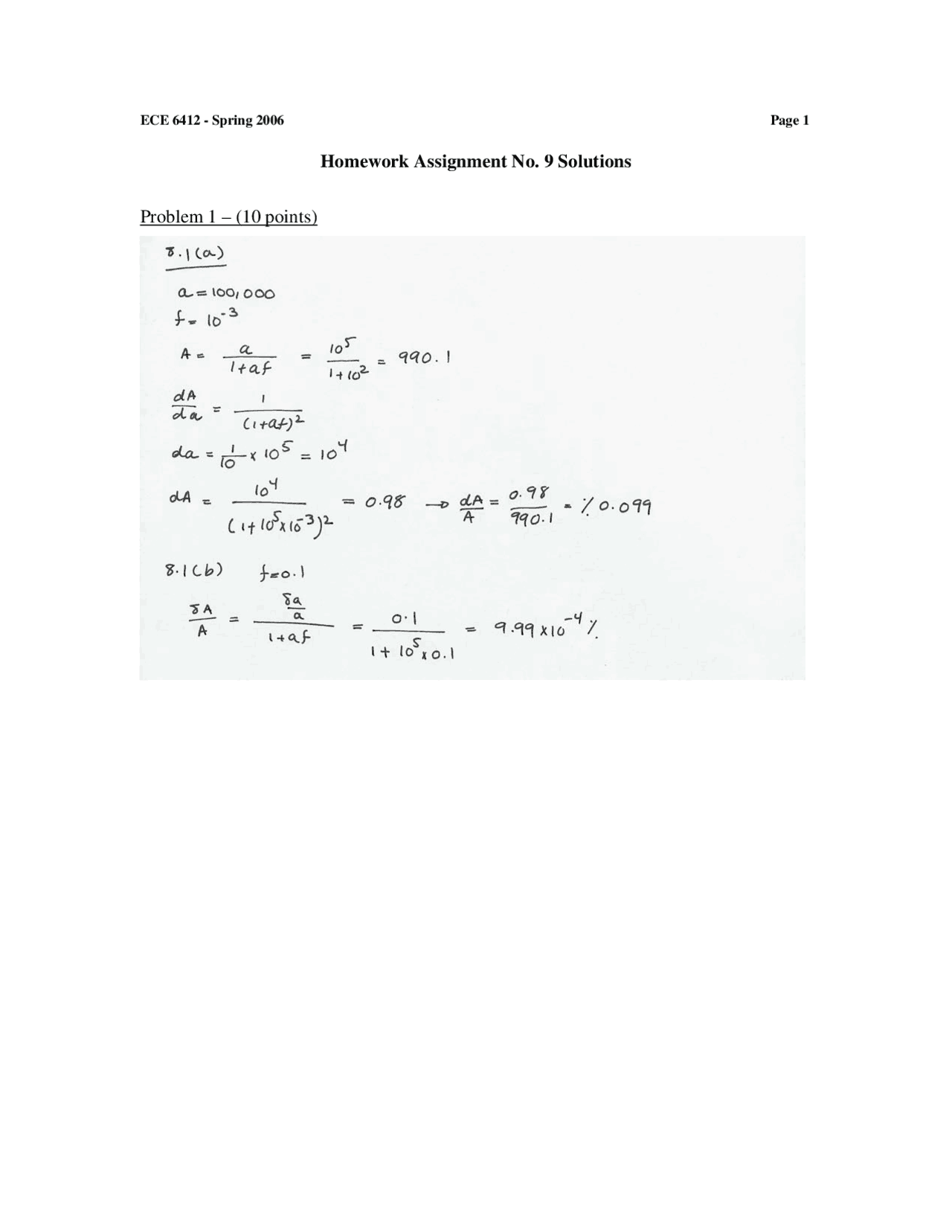 10 Problems With Solution On Analog Integrated Circuit Design
