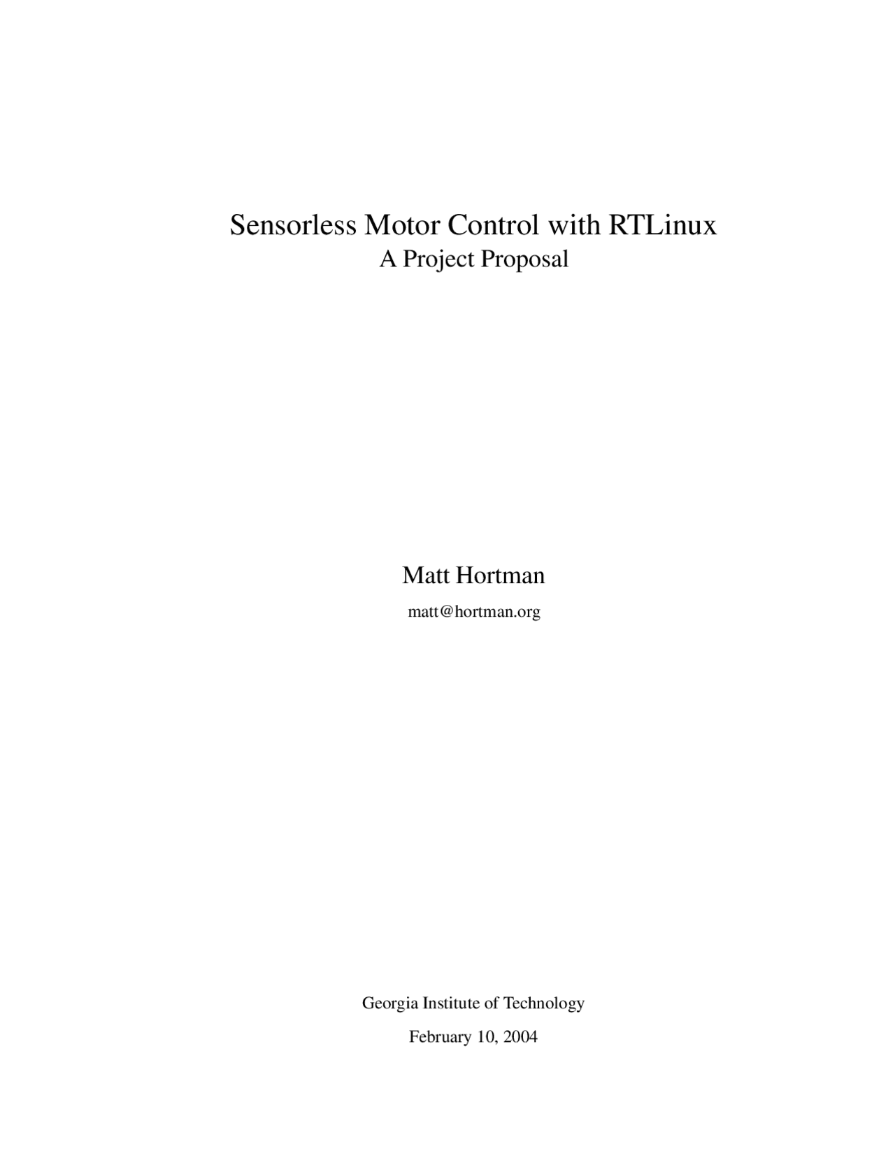 Sensorless Motor Control with RTLinux: A Cost-Effective Real-Time ...