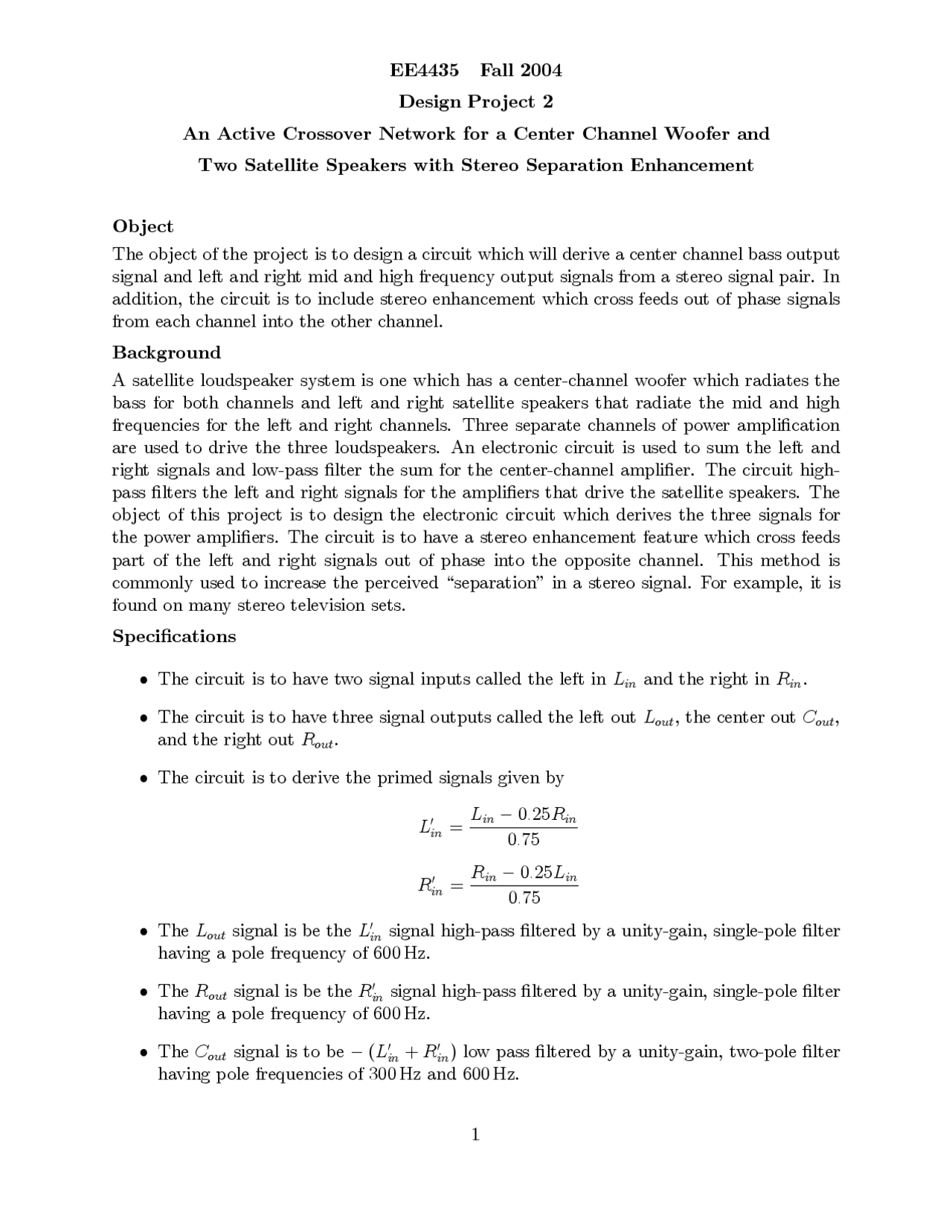 Introduction To Operational Amplifier Design Project 2 Ece 4435