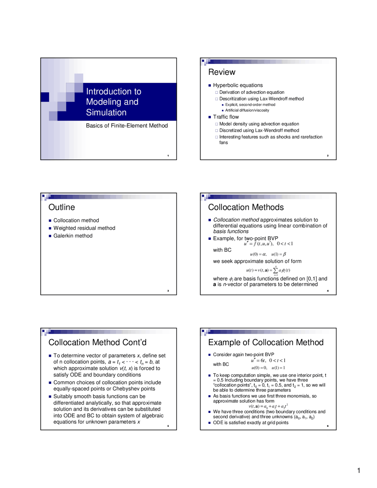 Special Topics Slides For Basics Of Finite Element Method Cs 4803 Docsity
