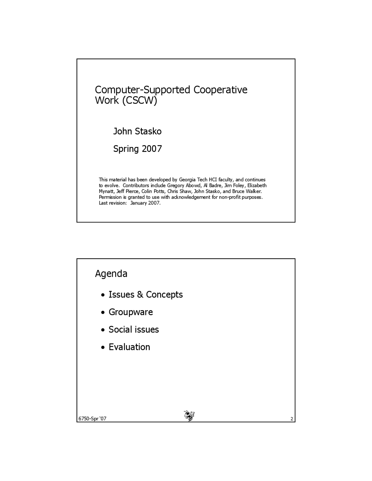 Computer Supported Cooperative Work Lecture Slides Cs 6750 Docsity