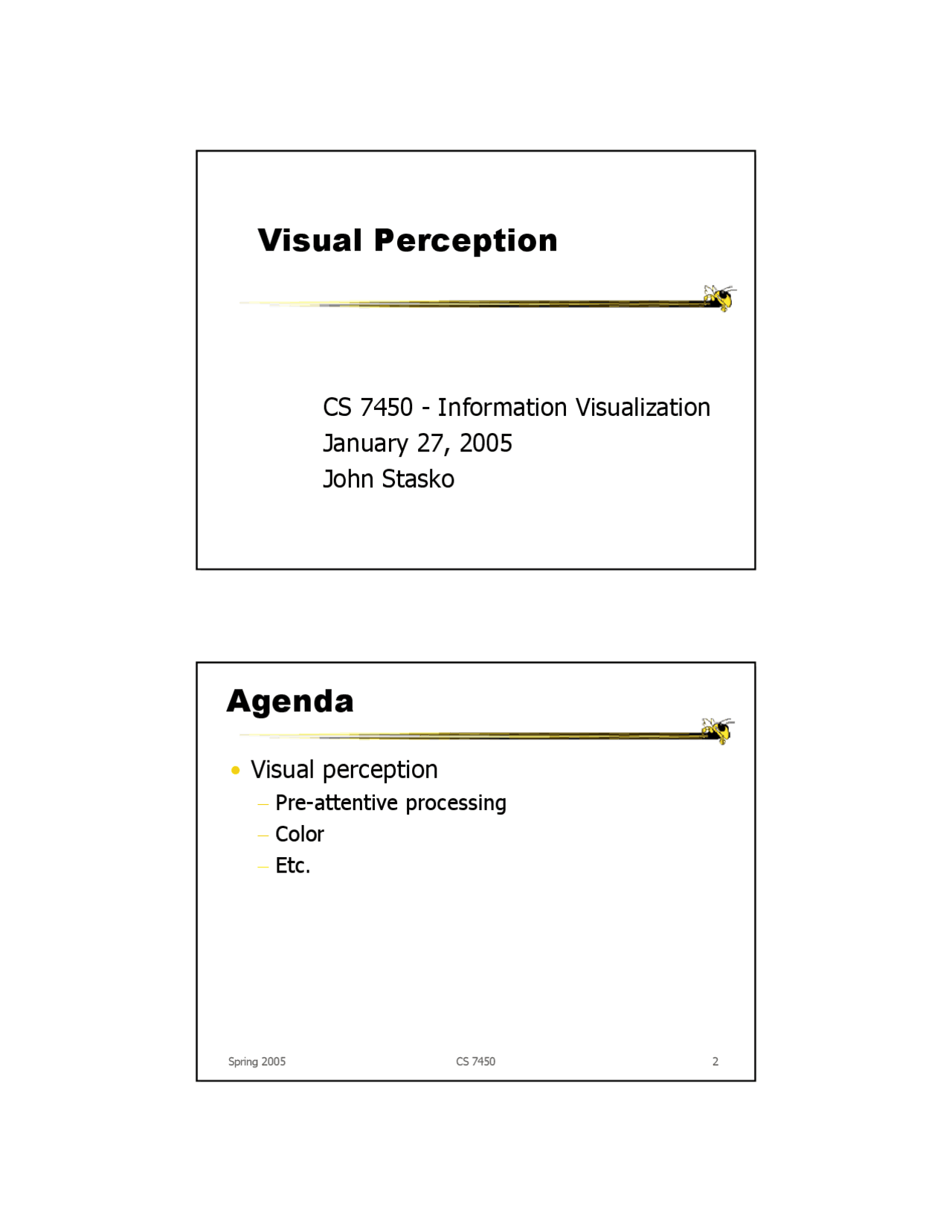 Lecture Slides On Visual Perception Cs 7450 Docsity