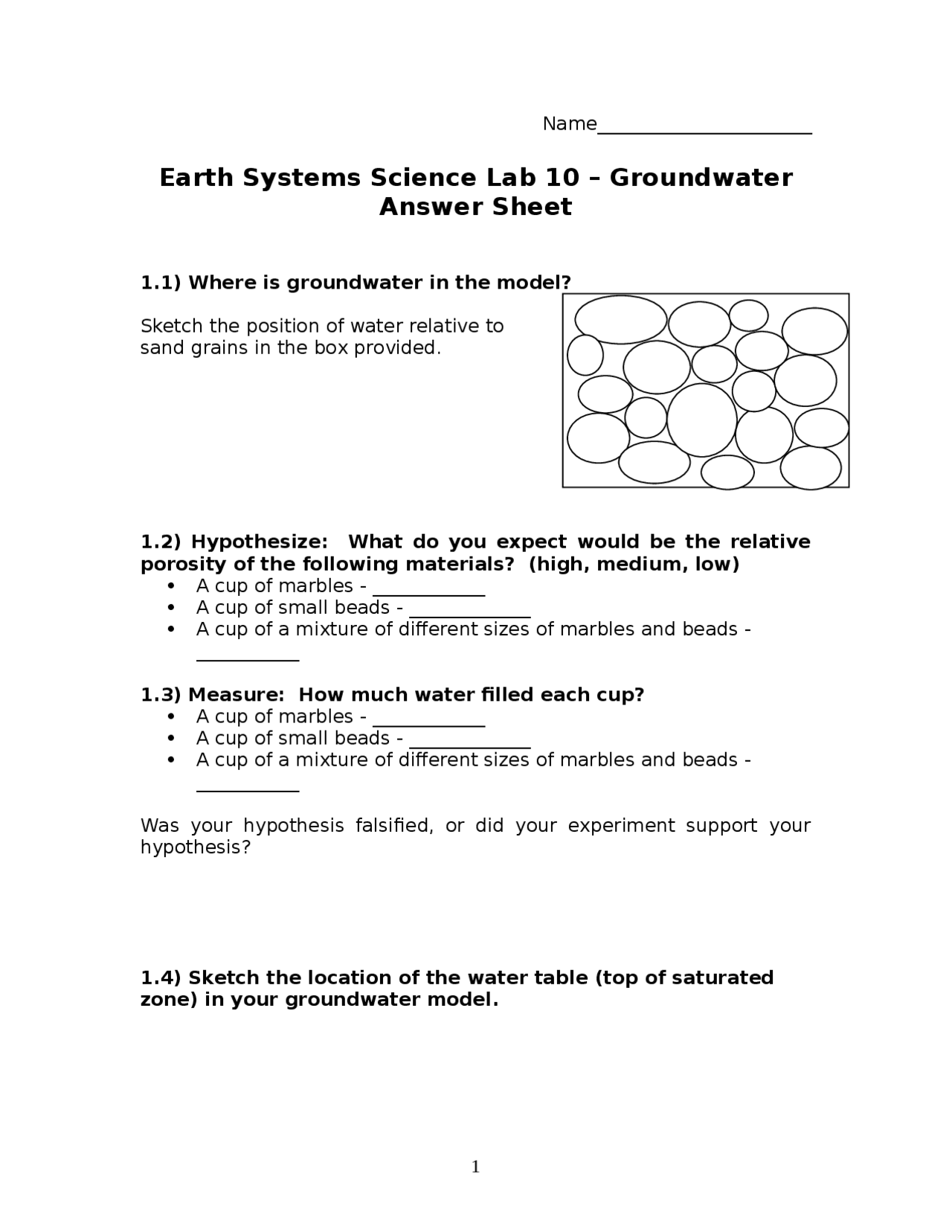 Earth Systems Science Lab 10 - Answers Sheet | GEOL 107 - Docsity