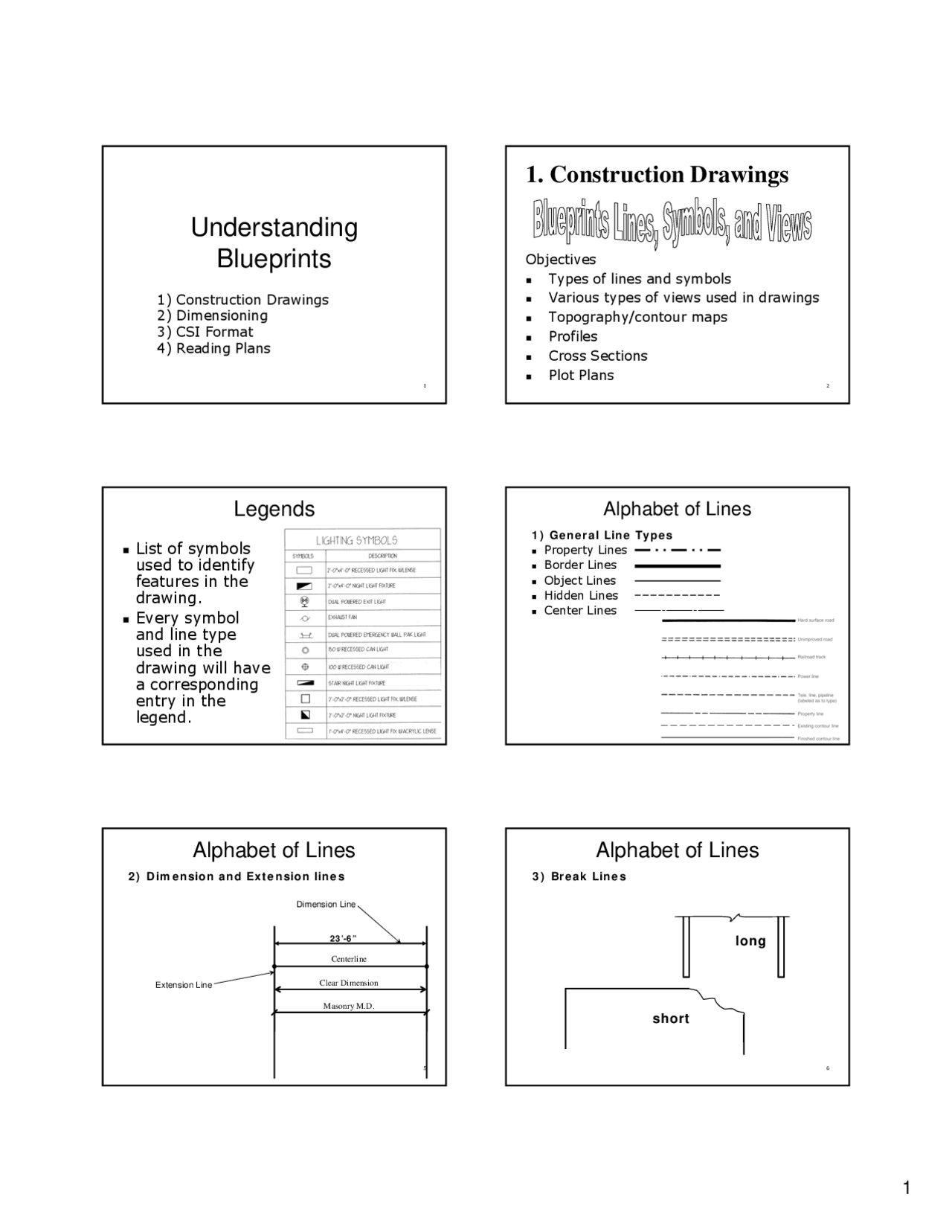 Understanding Blueprints - Lecture Slides | CEE 4100 - Docsity