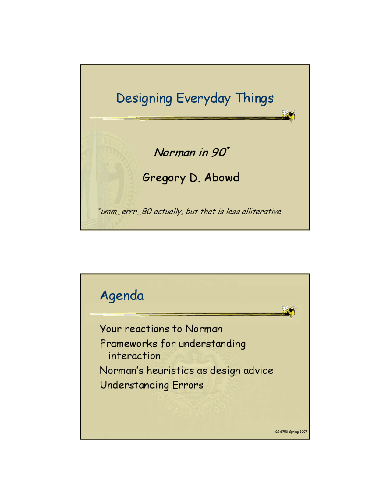 Designing Everyday Things - Human-Computer Interaction - Slides | CS 6750 - Docsity