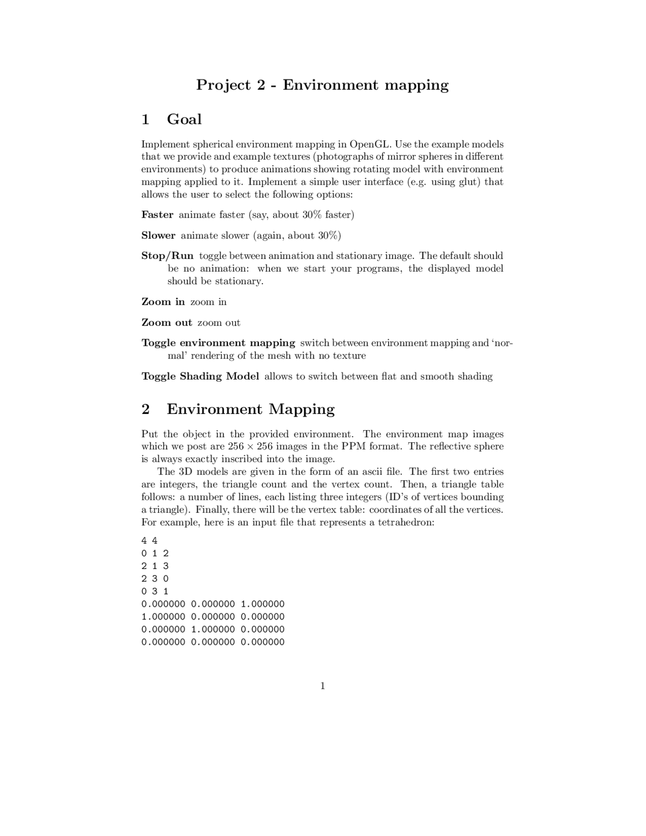 Introduction To Environment Mapping Project 2 Cs 6491 Docsity