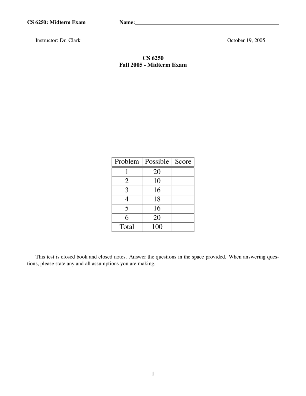 Midterm Exam - Computer Networks | CS 6250 - Docsity