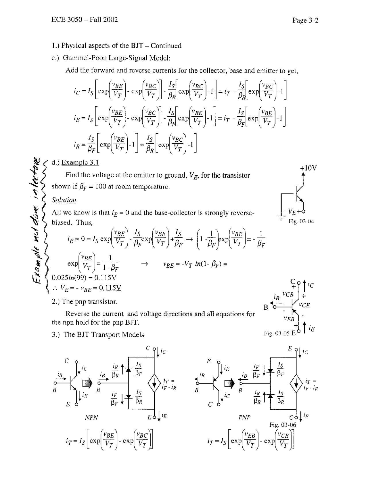 Physical Aspects Of Bipolar Junction Transistor Solution Of Examples