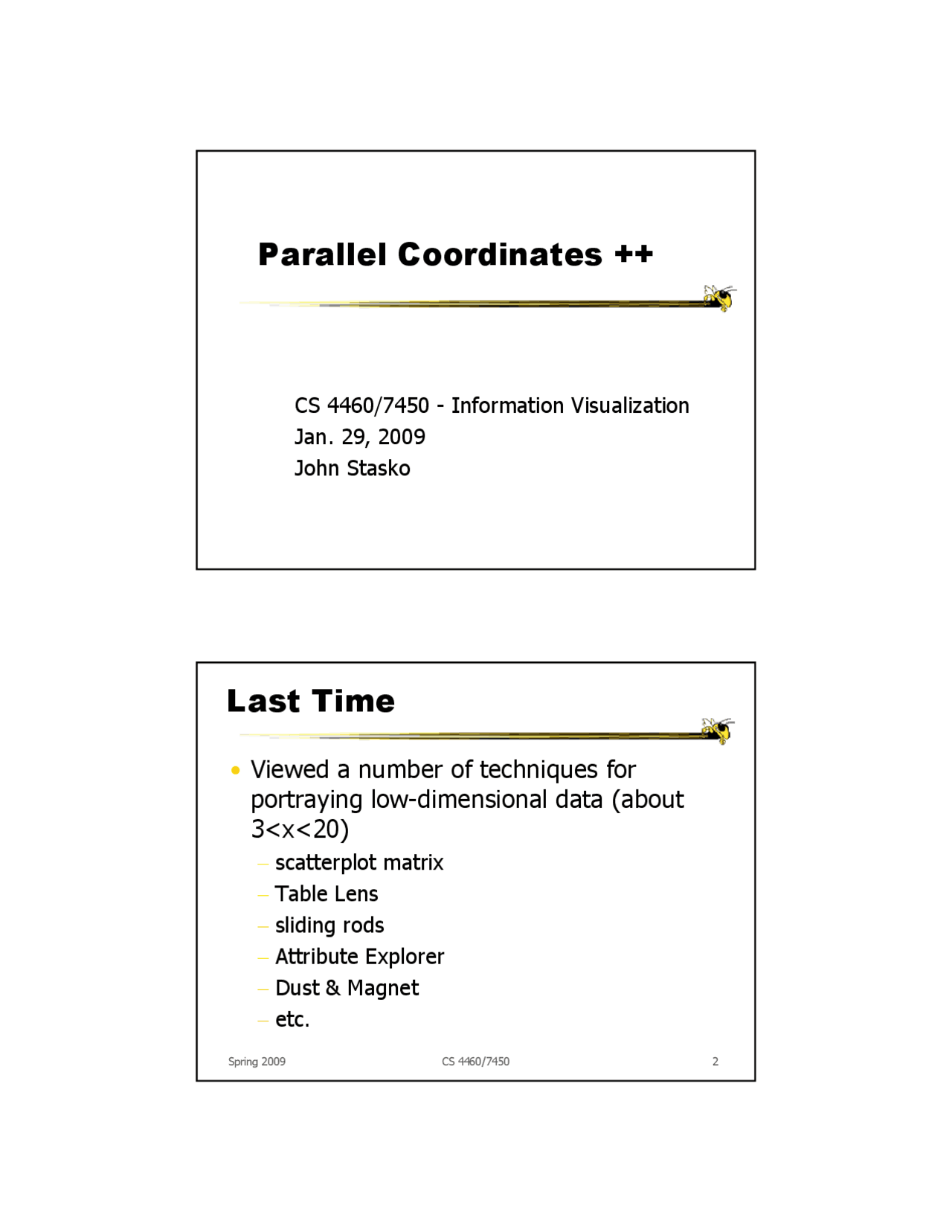 Parallel Coordinates Lecture Slides Cs 4460 Docsity