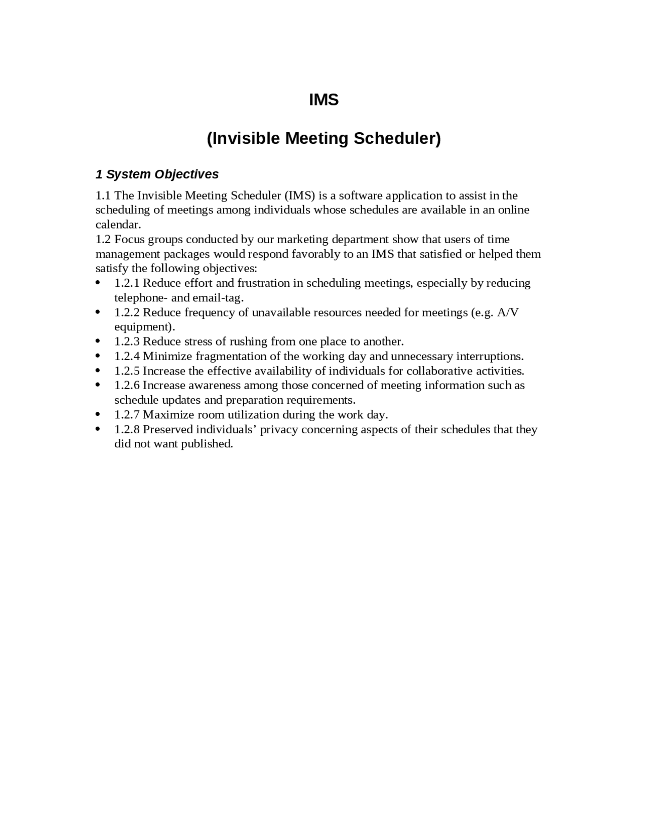 Invisible Meeting Scheduler - Software Development Process | CS 6300 - Docsity