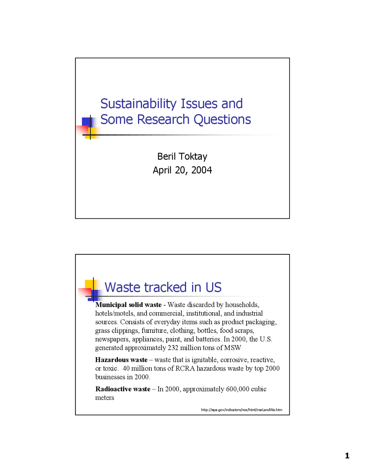 Sustainability Issues Lecture Slides Isye 6230 Docsity