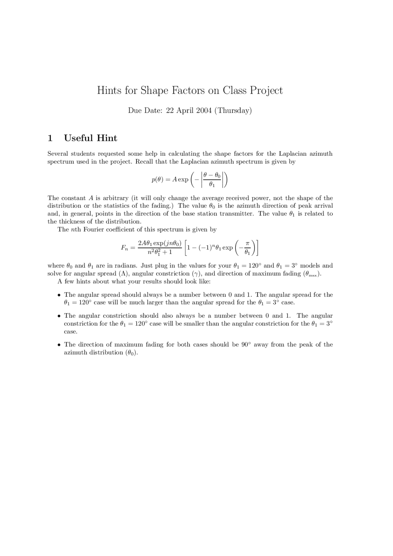 Electromagnetic Applications Project Fall 2004 Ece 3065 Docsity