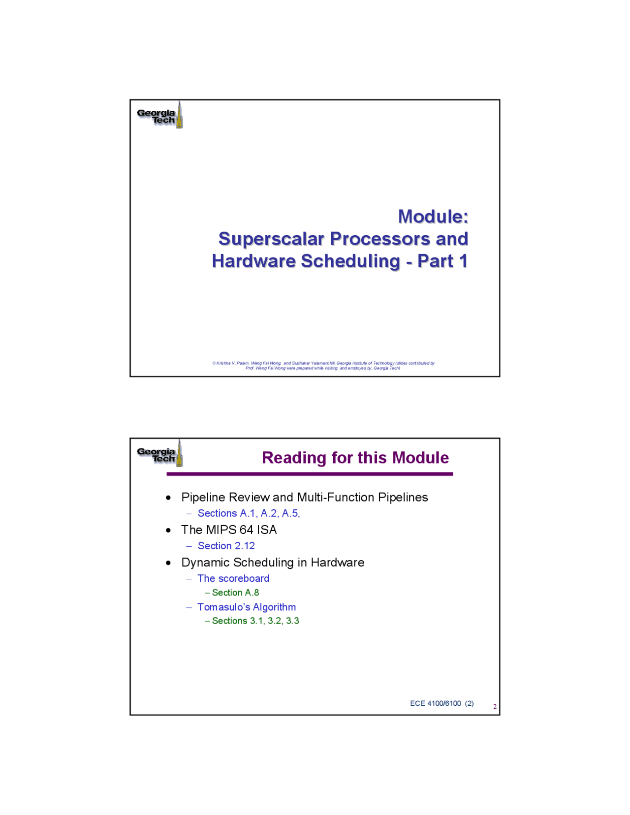 Superscalar Processors And Hardware Scheduling Module Part 1 Ece