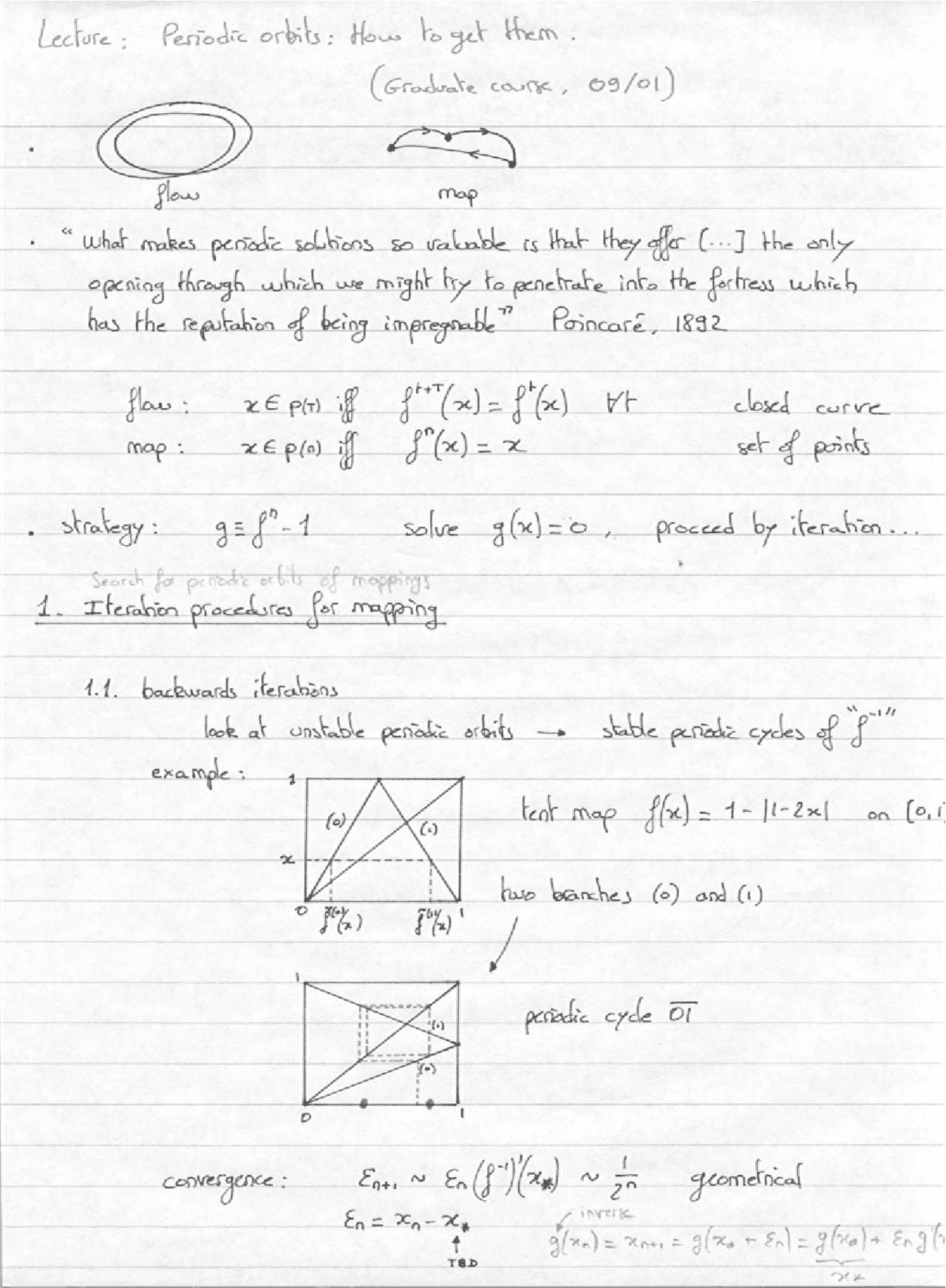 Periodic Orbits Handwritten Notes Phys 7123 Docsity