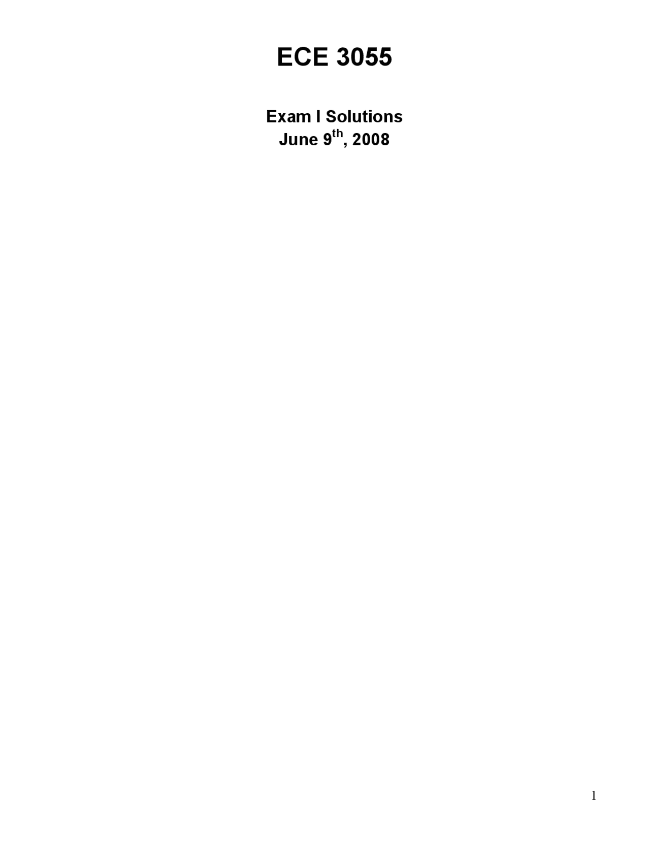Solution Of Exam 1 Computer Architecture And Operating System Ece 3055 Docsity