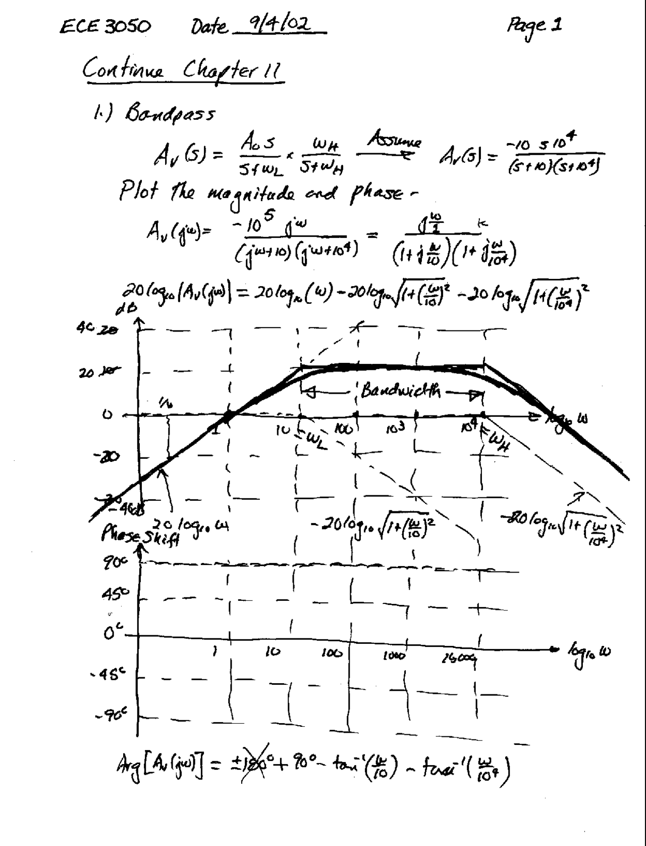 Operational Amplifiers Frequency Response Continued Handout Ece