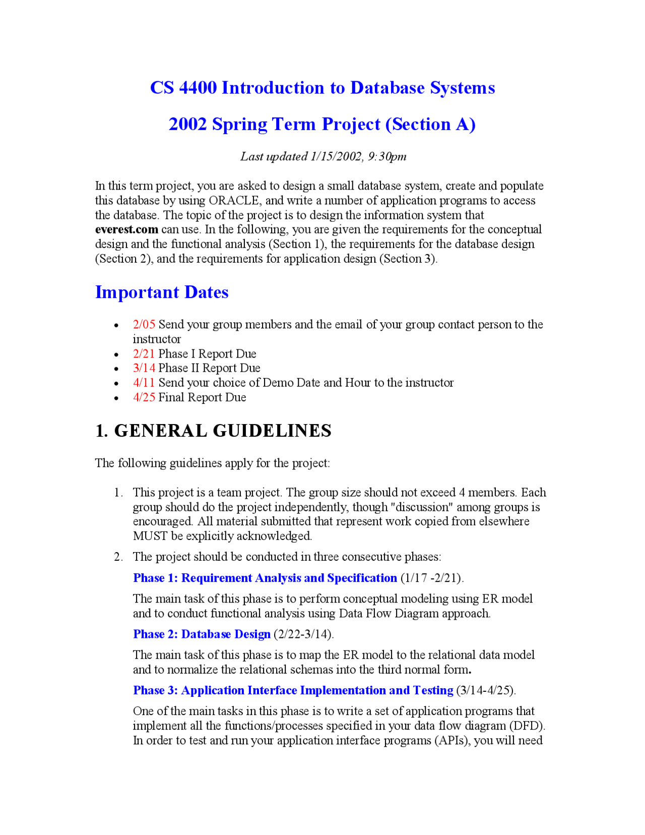 Phase 1 Requirement Analysis And Specification Project Cs 4400