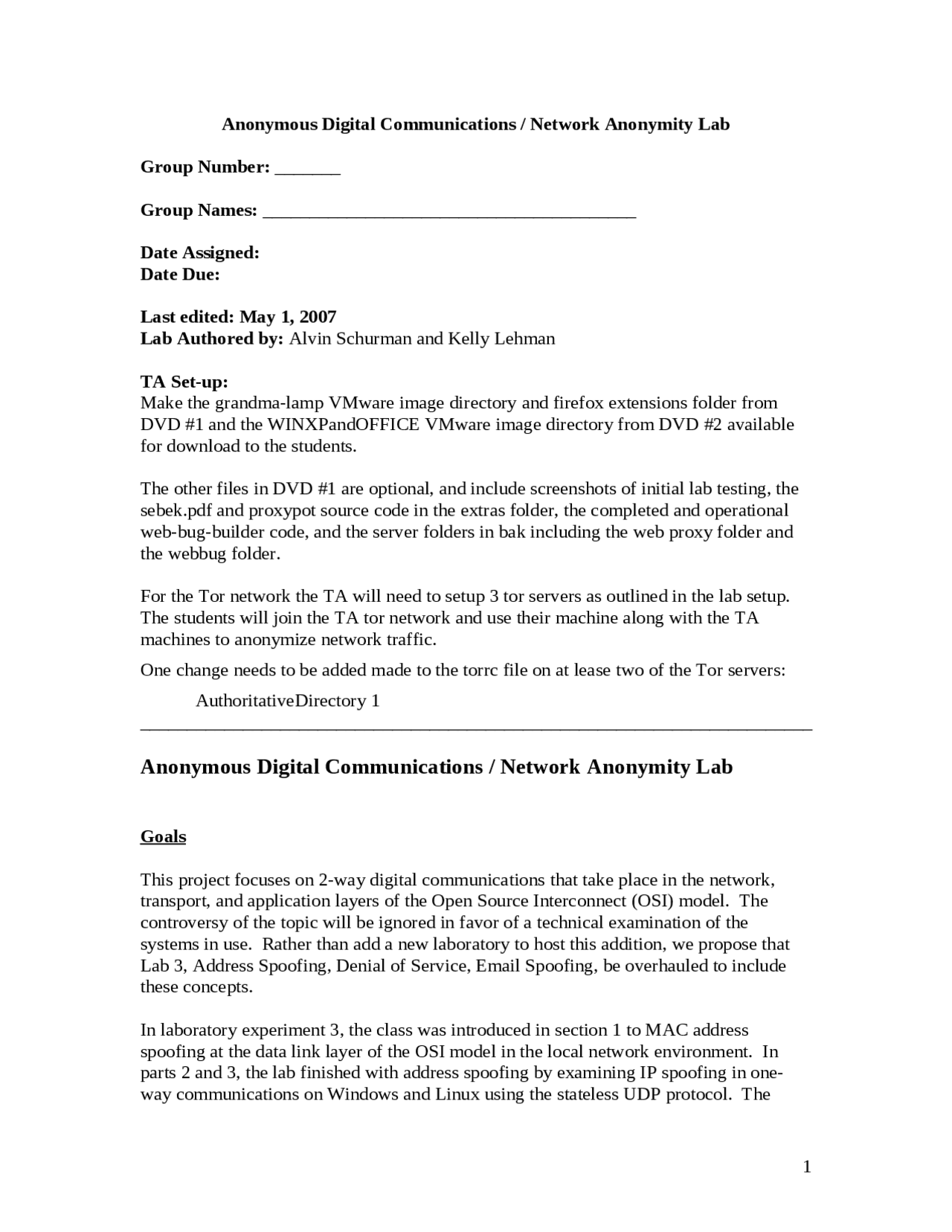 Lab 3: Network Security - IP Address Spoofing and Client Information Obscurity | Lab Reports ...