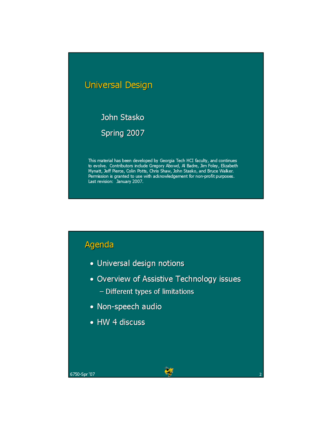 Universal Design Lecture Slides Cs 6750 Docsity