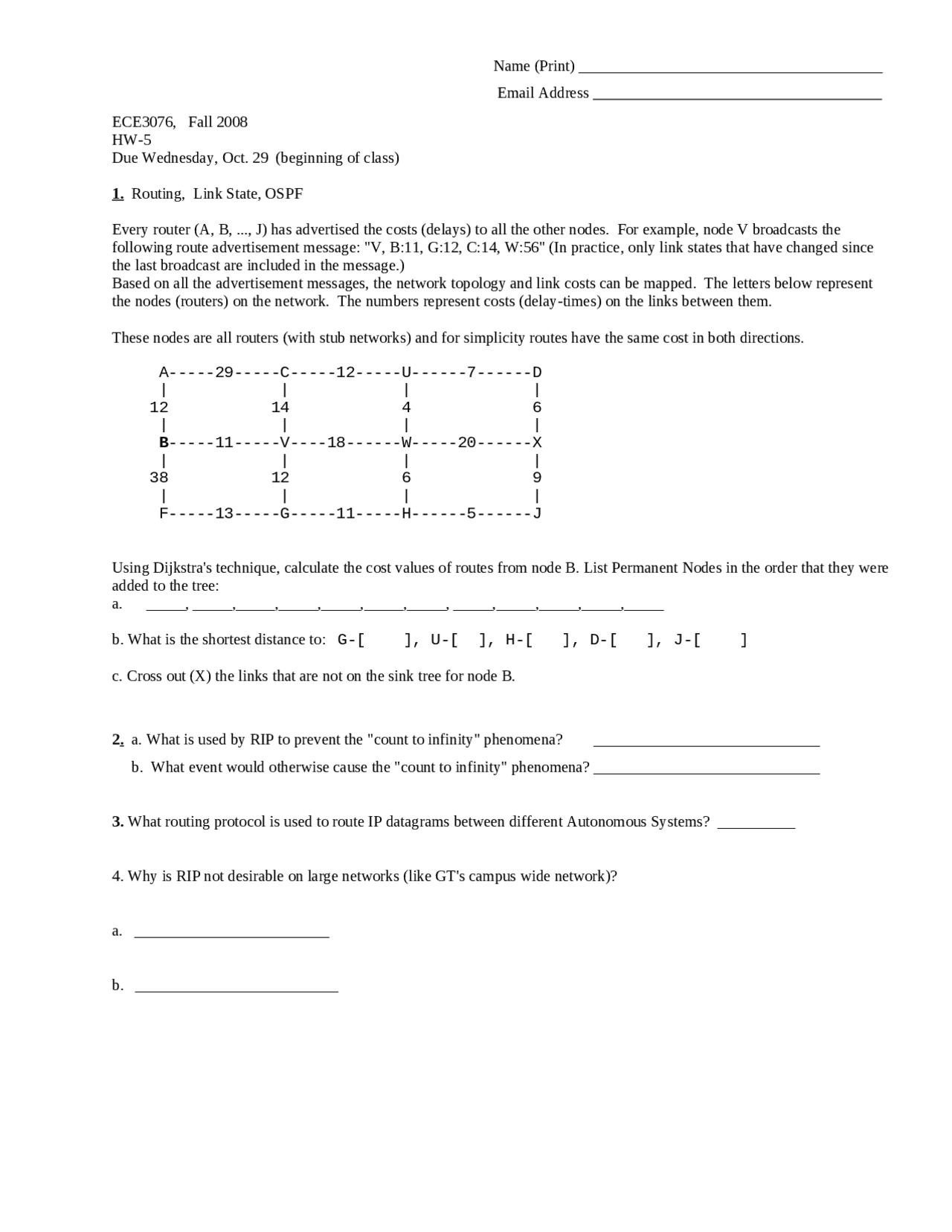 5 Solved Questions On Routing Vectors Assignment Ece 3076 Assignments Electrical And
