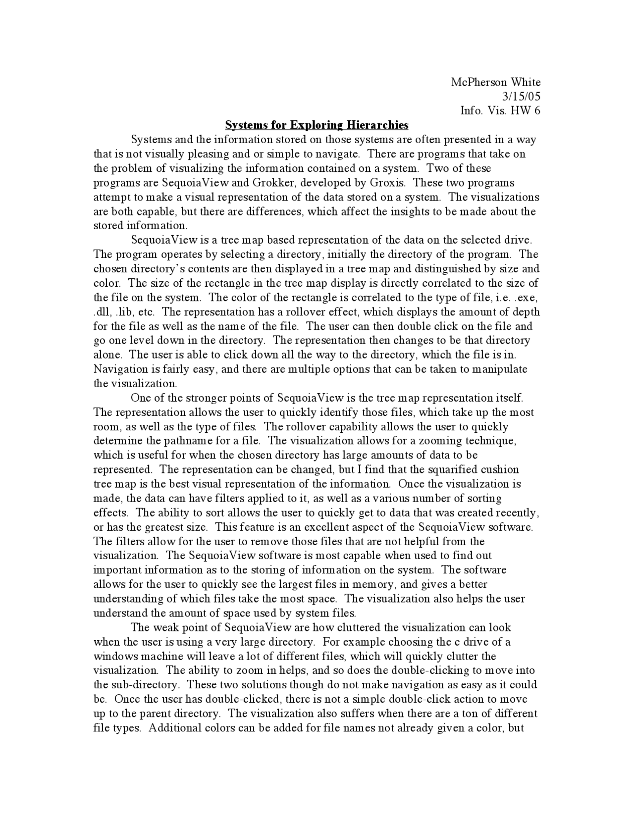 Systems And Information Stored On Exploring Hierarchies Homework 6