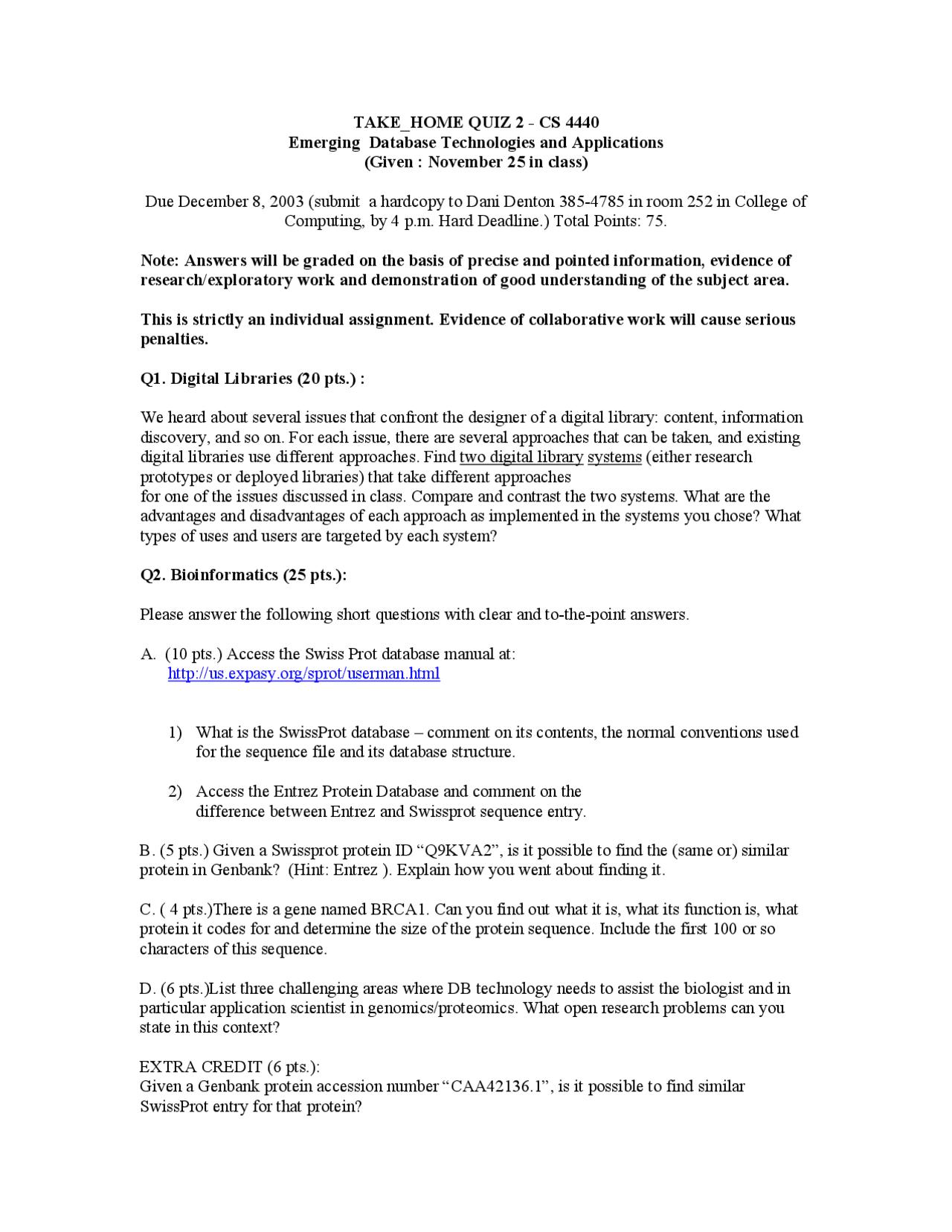 Quiz 2 for Emerging Database Technologies and Applications | CS 4440 ...