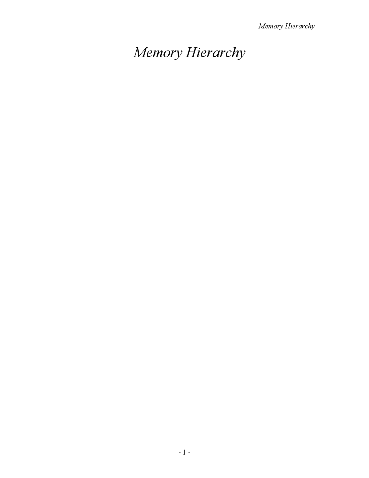 Memory Hierarchy - Advanced Computer Architecture | ECE 6100 - Docsity