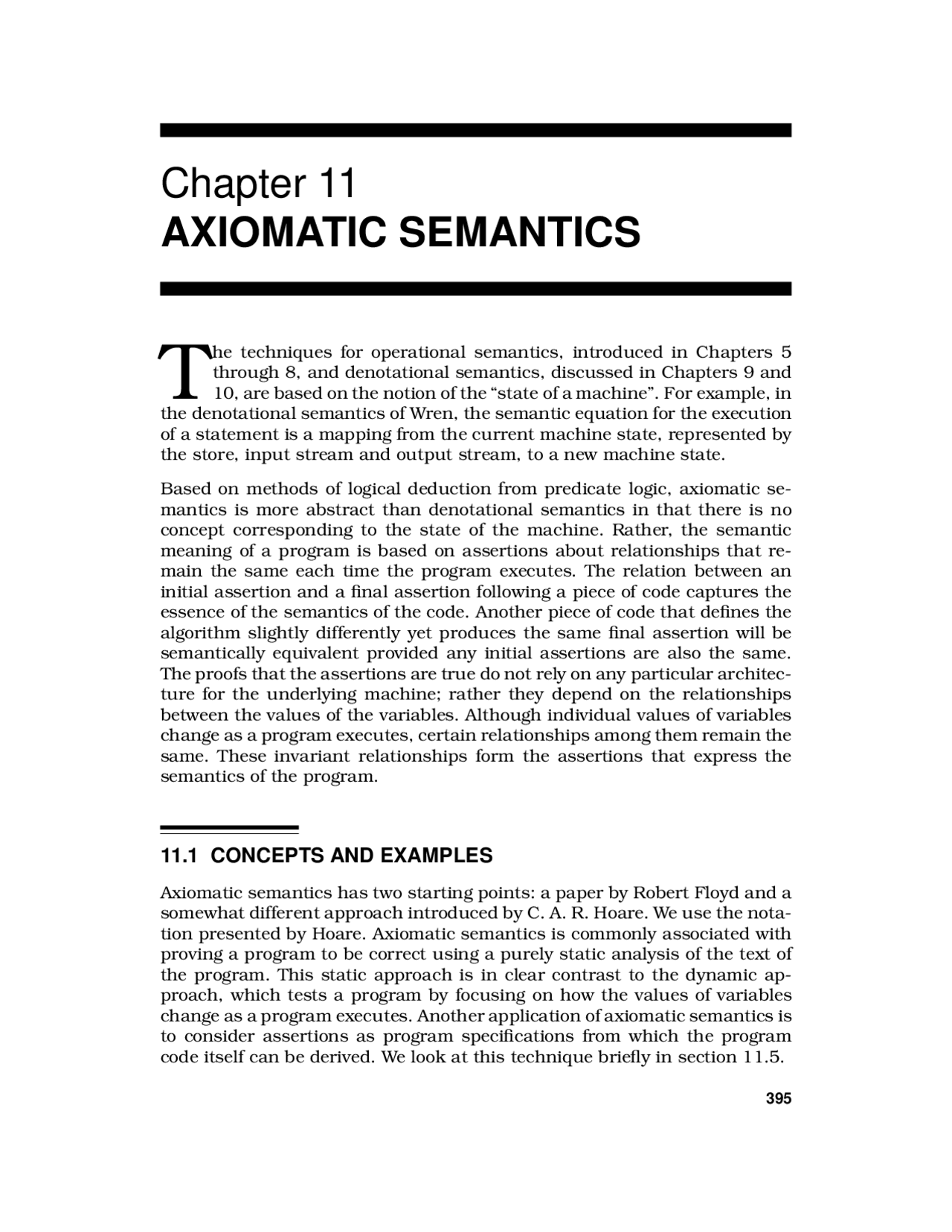 Concepts and Examples of the Axiomatics Semantics | CS 6390 - Docsity