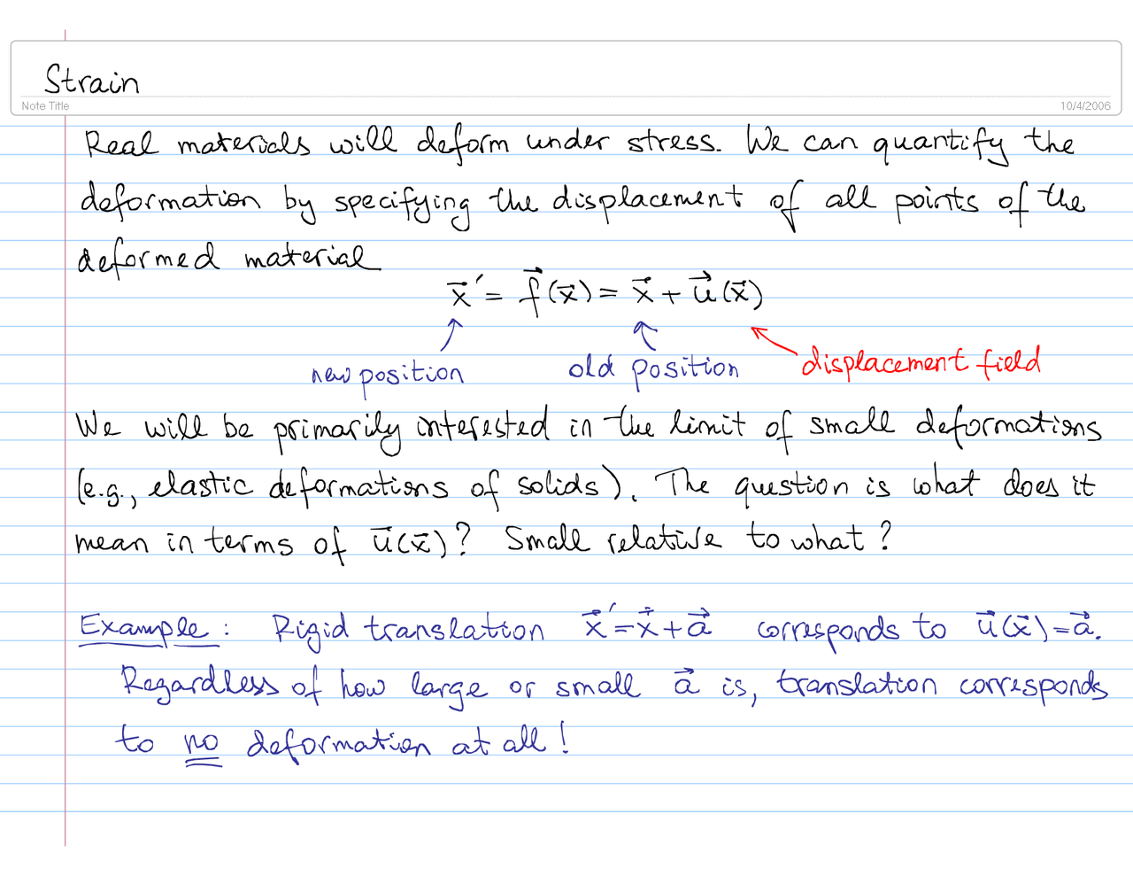 Introduction to the Stress and Strain - Handwritten Notes | PHYS 4421 ...