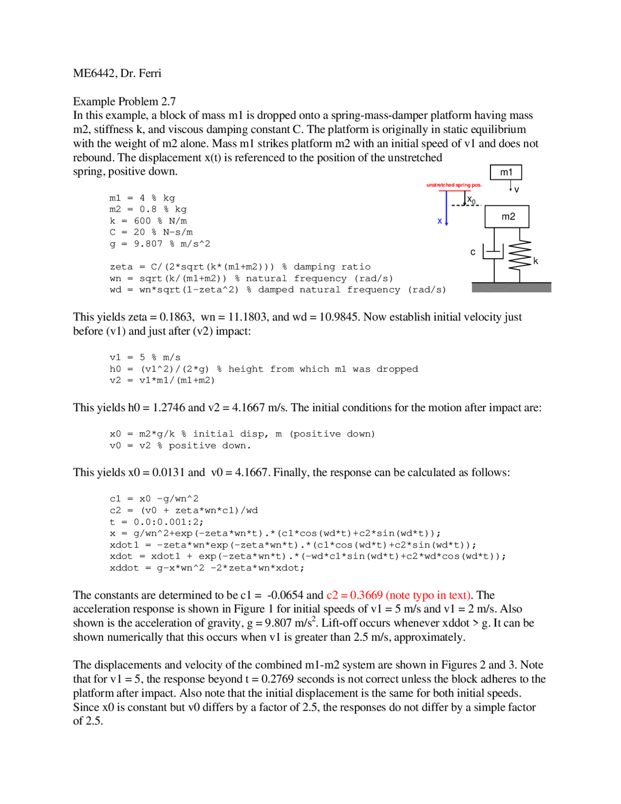 Vibration-Mechanical System | Class Notes | ME 6442 - Docsity