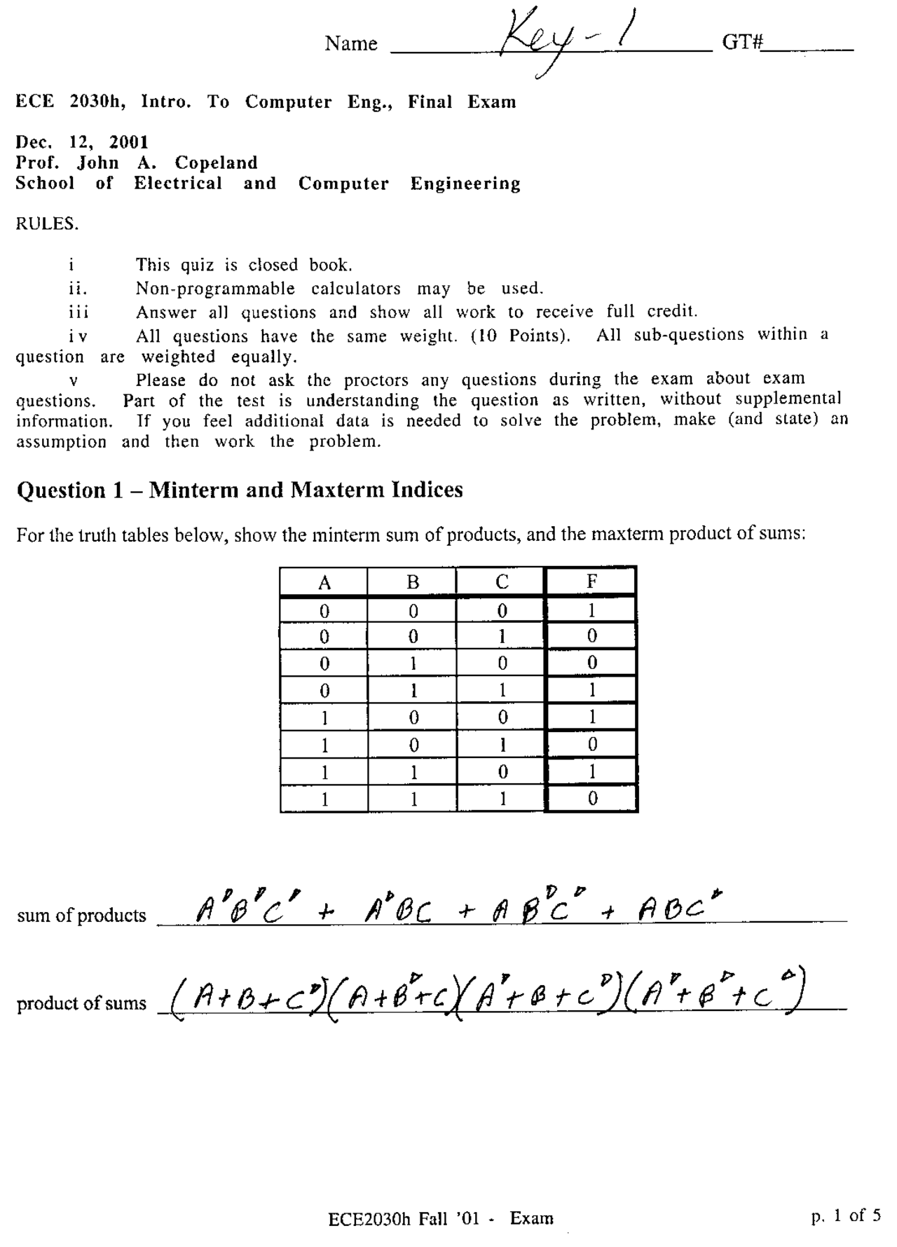 10 Solved Questions On Computer Engineering Final Examination Ece