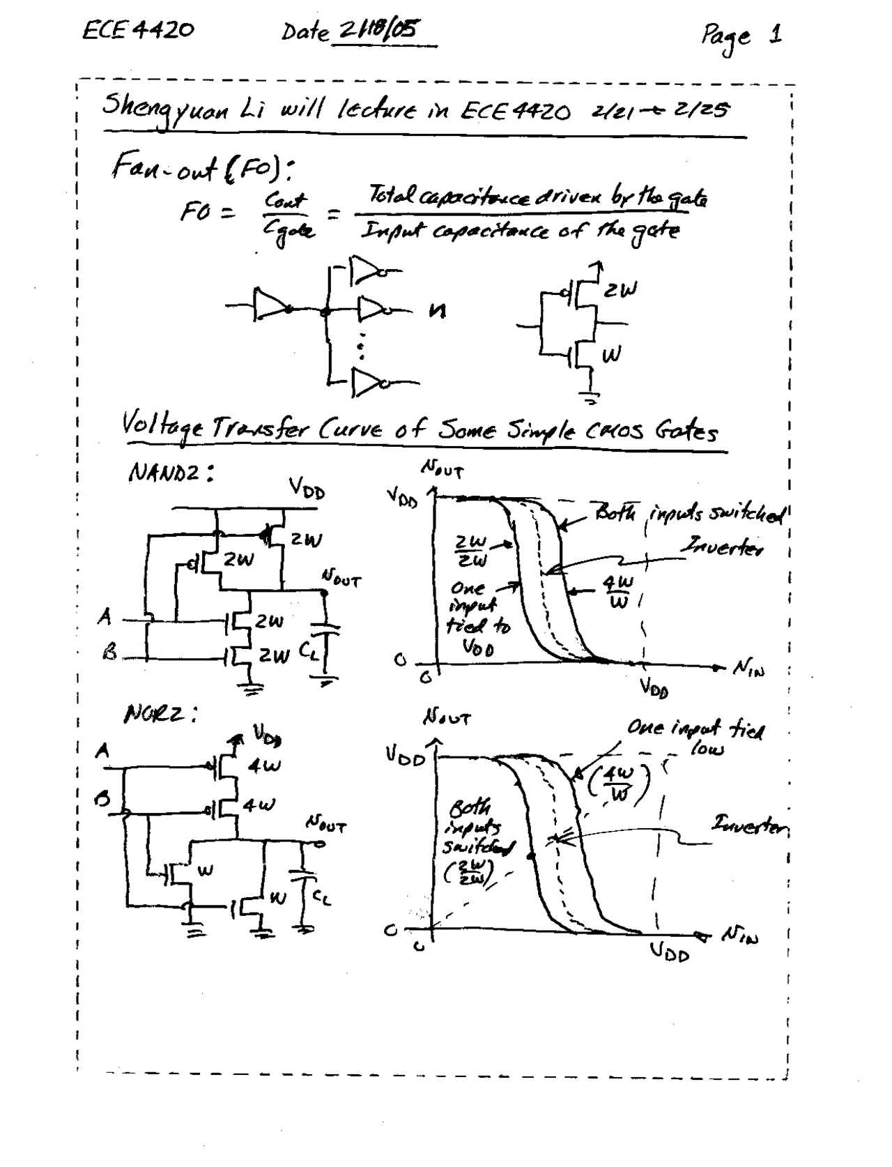 Digital Integrated Circuits Handwritten Notes Ece 4420 Docsity