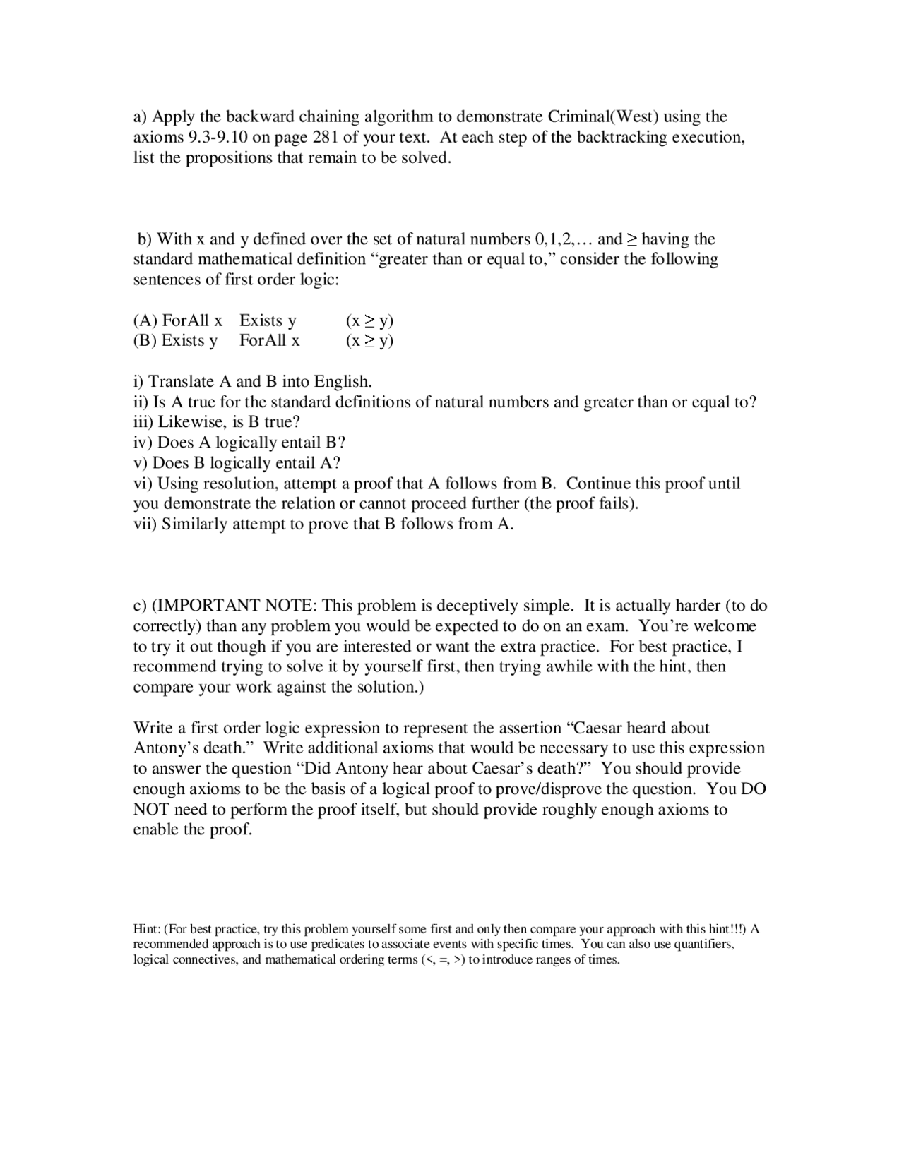 Quiz for Introduction to Artificial Intelligence | CS 3600 | Quizzes Computer Science | Docsity