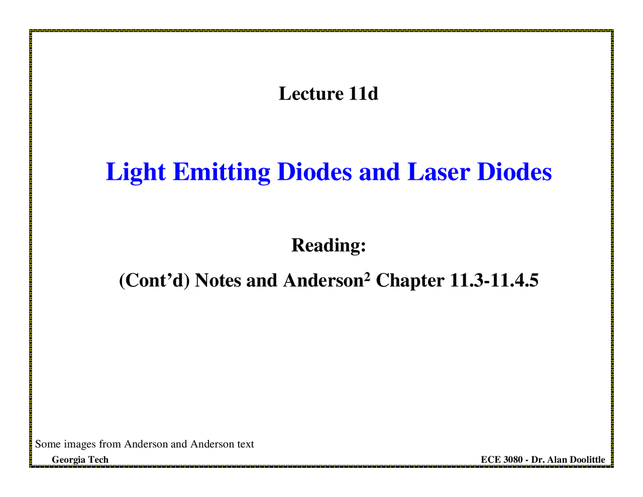Light Emitting Diodes And Laser Diodes Semiconductor Devices Ece