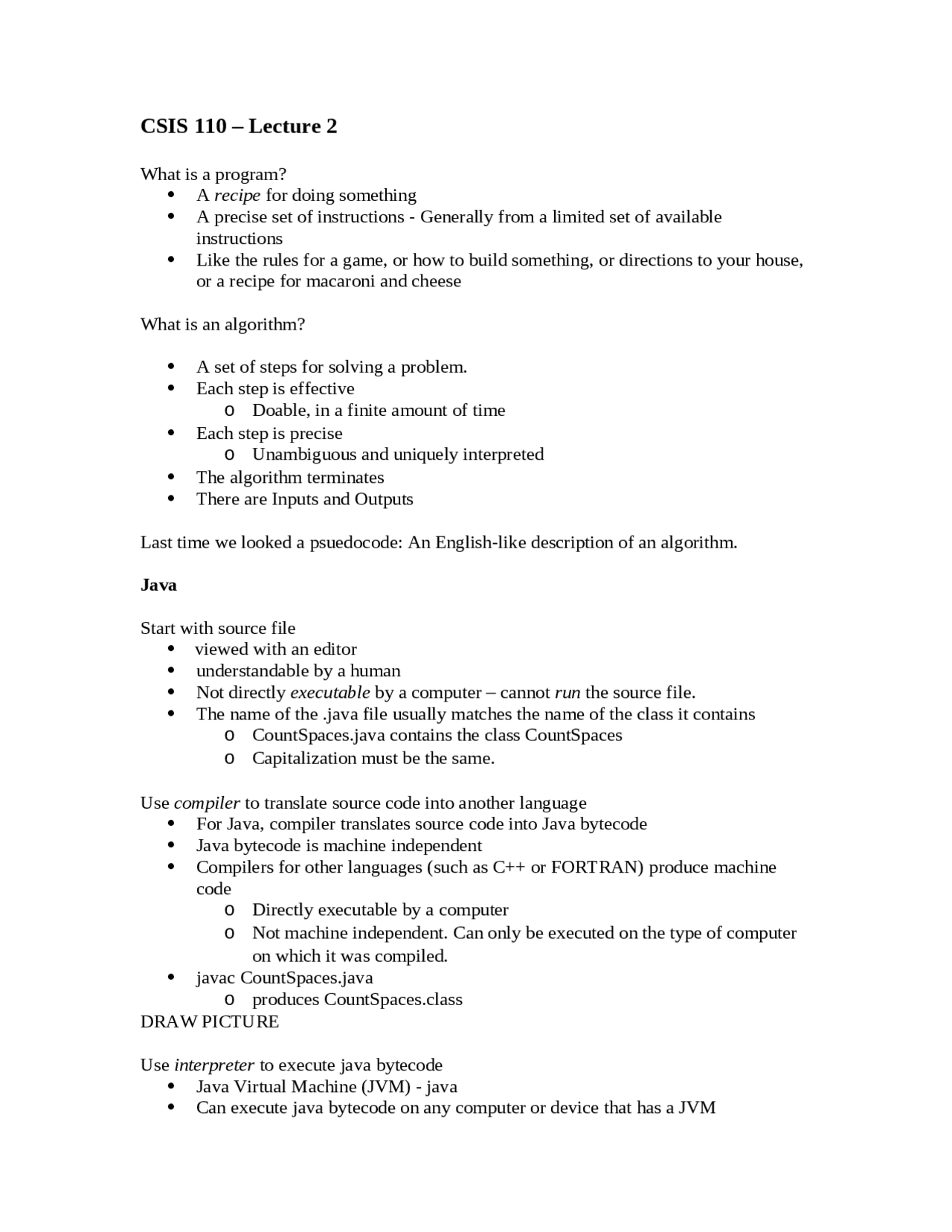 What Is A Program Introduction To Programming In Java Csis 110 7855