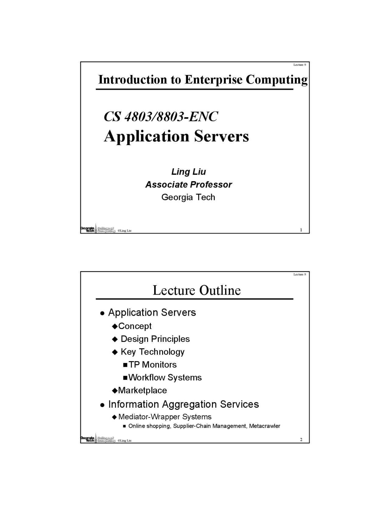 Application Servers - Lecture Slides | CS 4803 - Docsity